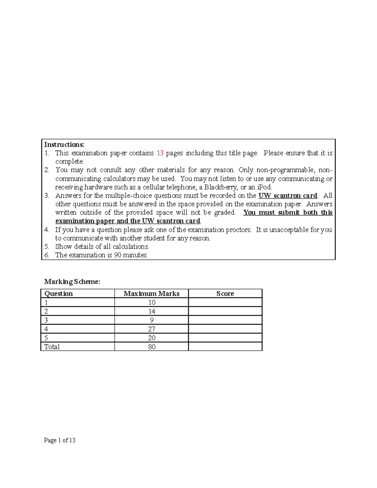 2018 Midterm Exam solution - Afm 101 - UWaterloo - Studocu