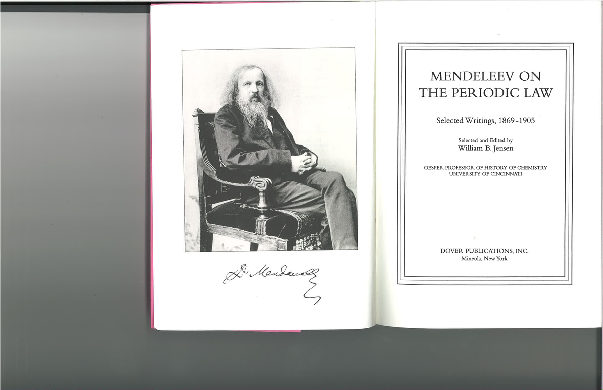 07 Mendeleev On the History of the Periodic Law - AS.140.708. - Studocu