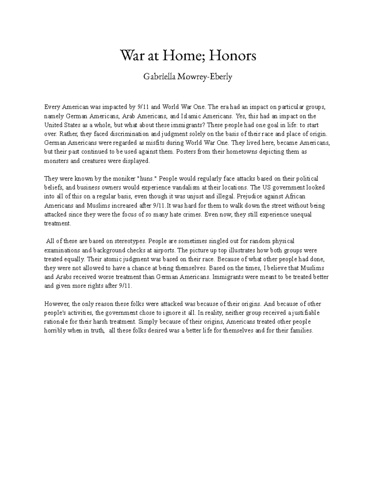 3 - US history assignment template - War at Home; Honors Gabriella ...