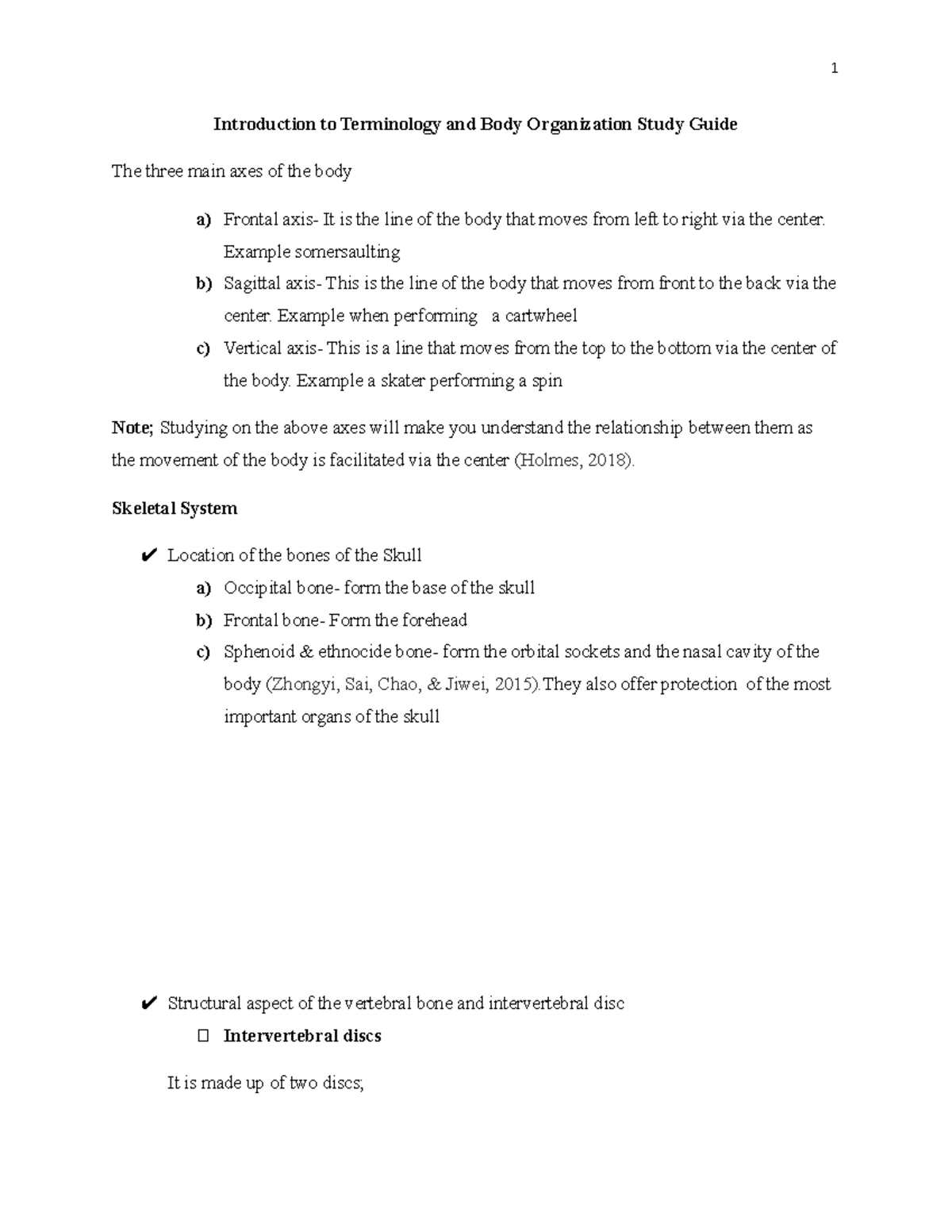 Introduction to terminology and body organization study guide ...