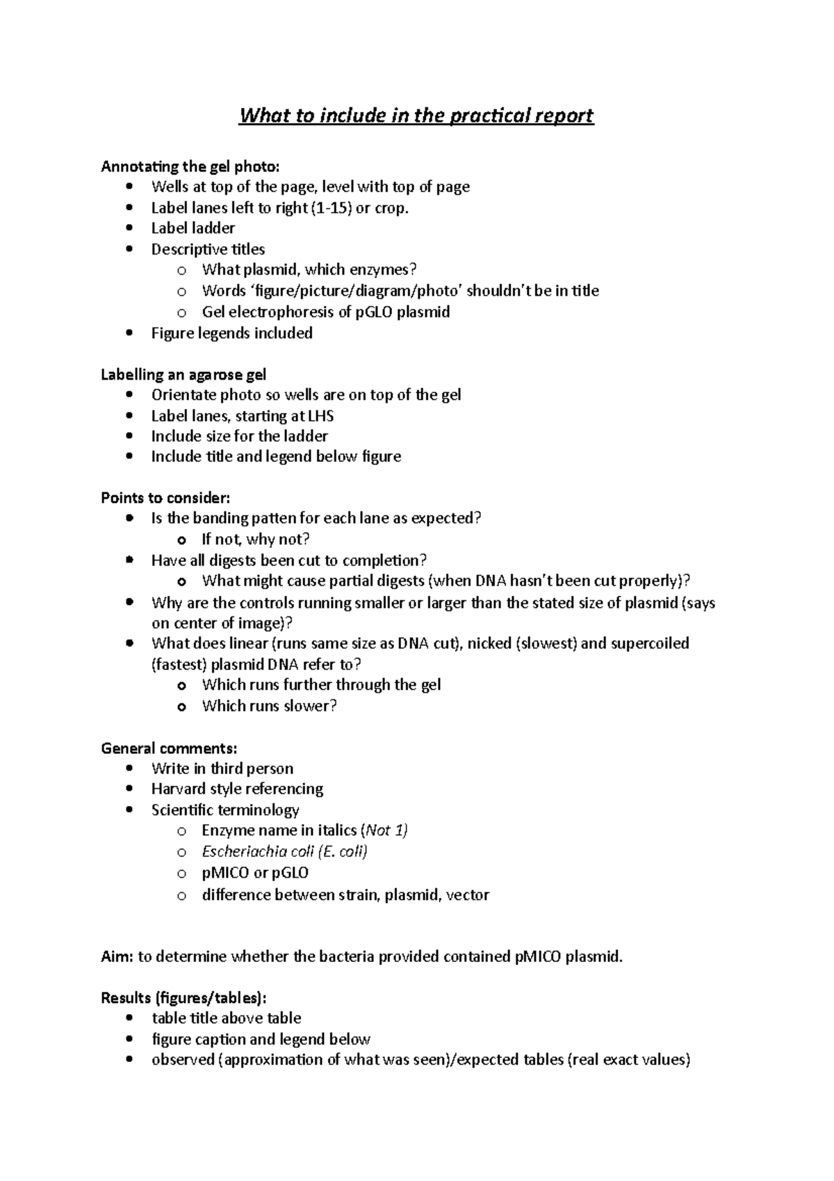 Practical report tips - What to include in the practical report ...