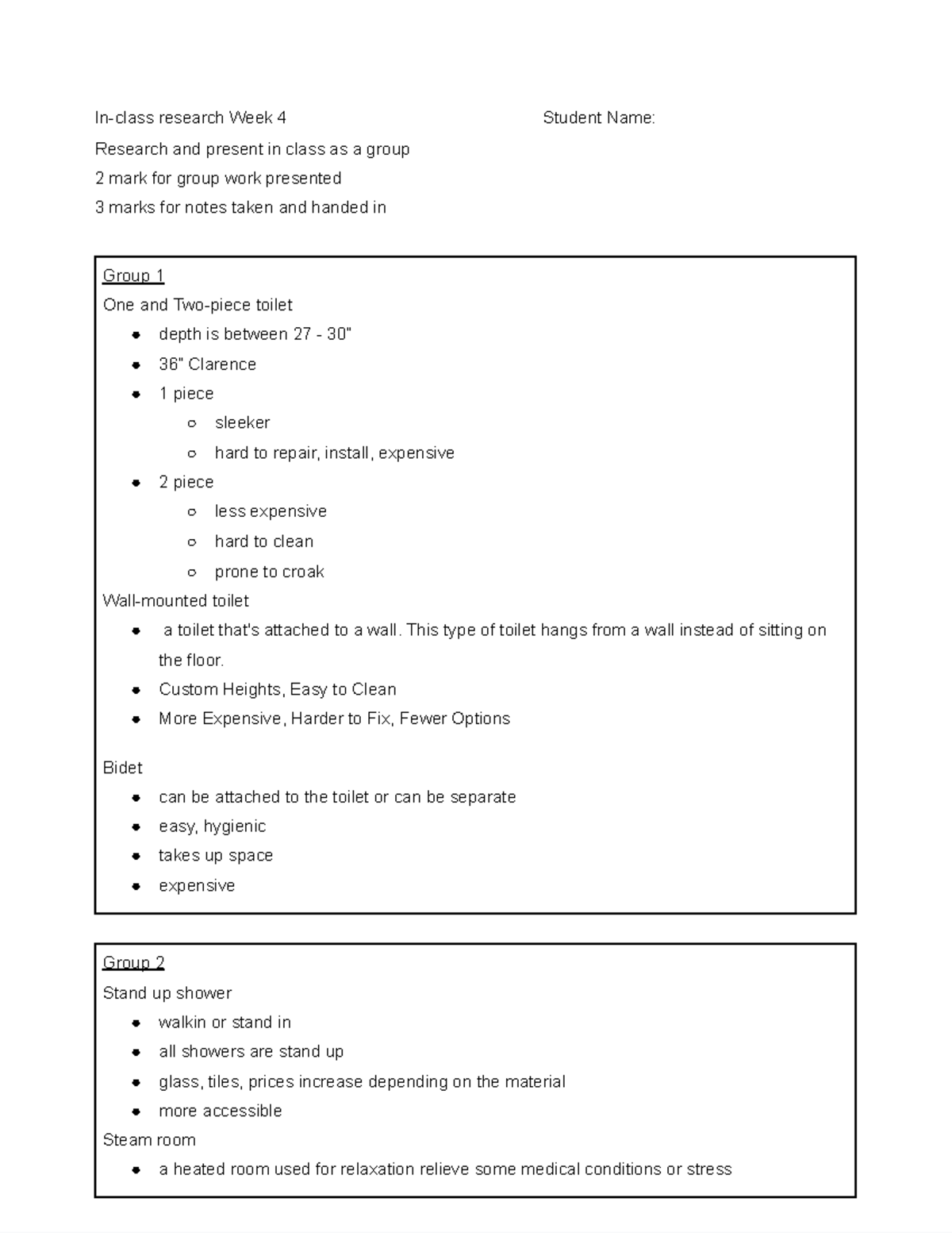 Week 4 Research - In-class research Week 4 Student Name: Research and ...