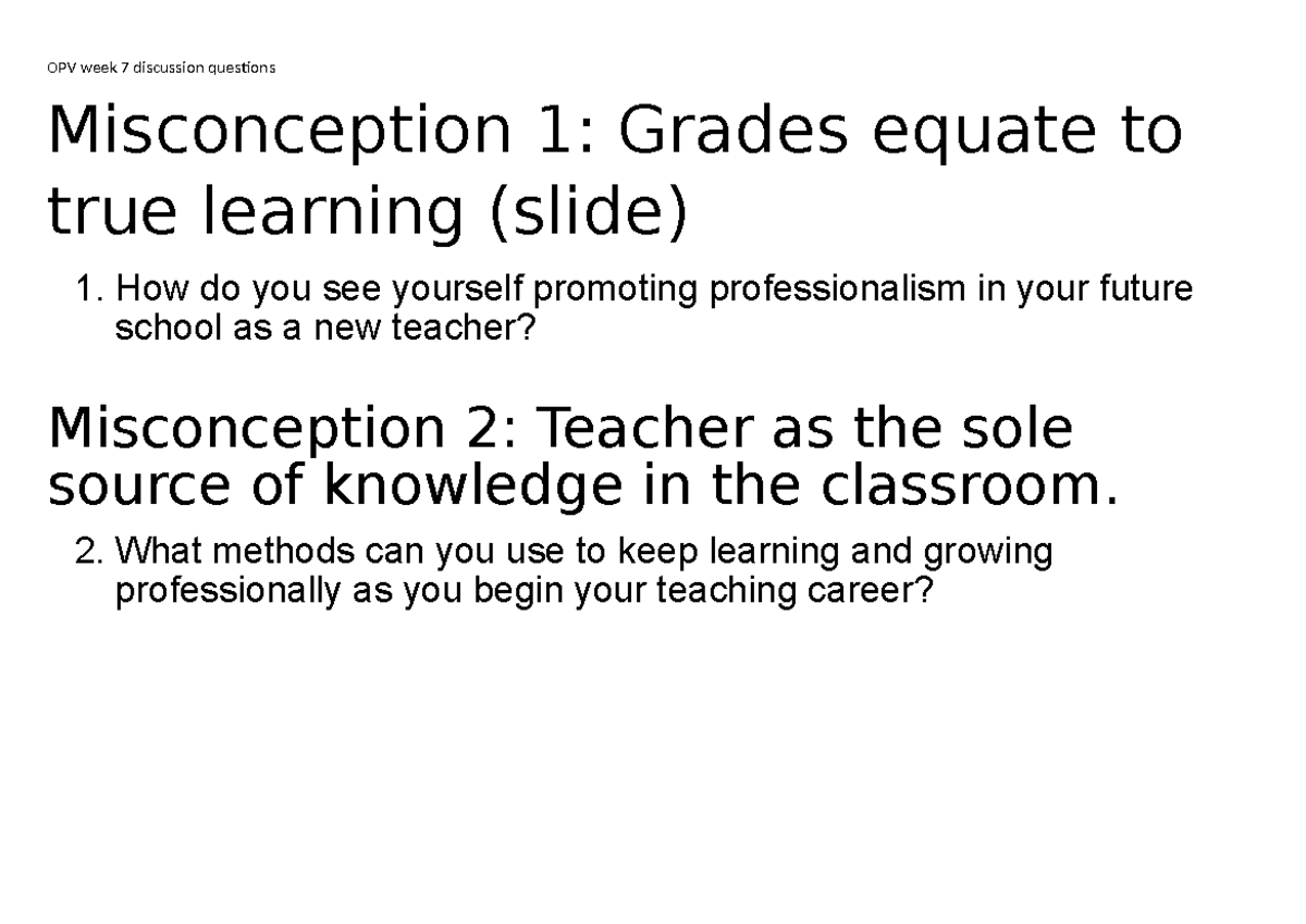 OPV week 7 discussion questions - OPV week 7 discussion questions ...