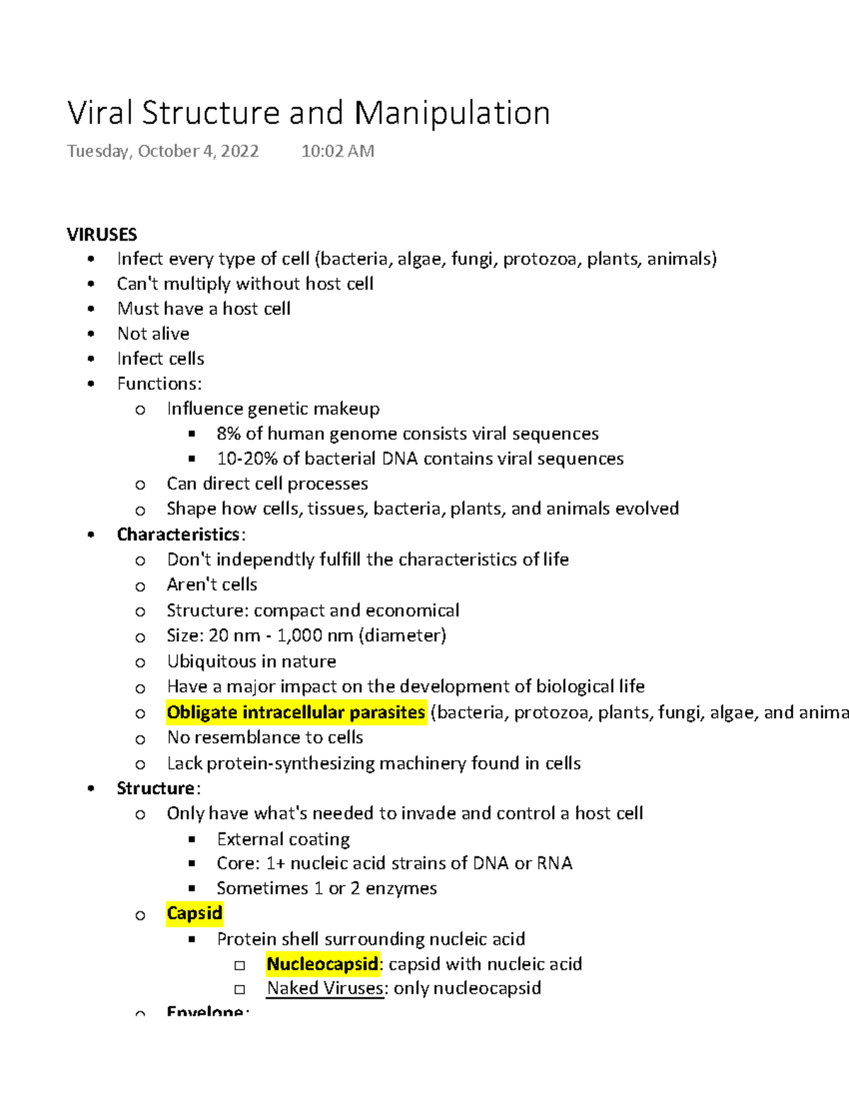 Viral Structure and Manipulation - VIRUSES Infect every type of cell ...