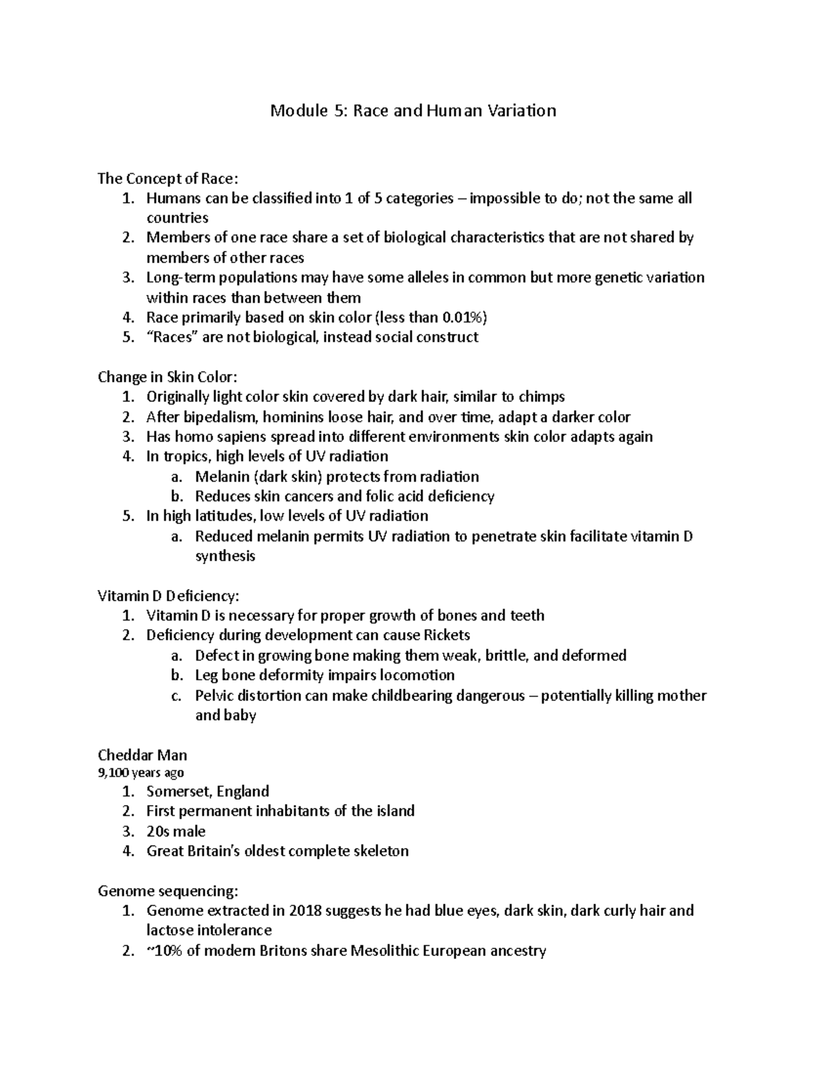 Module 5 - Race and Human Variation - Humans can be classified into 1 ...