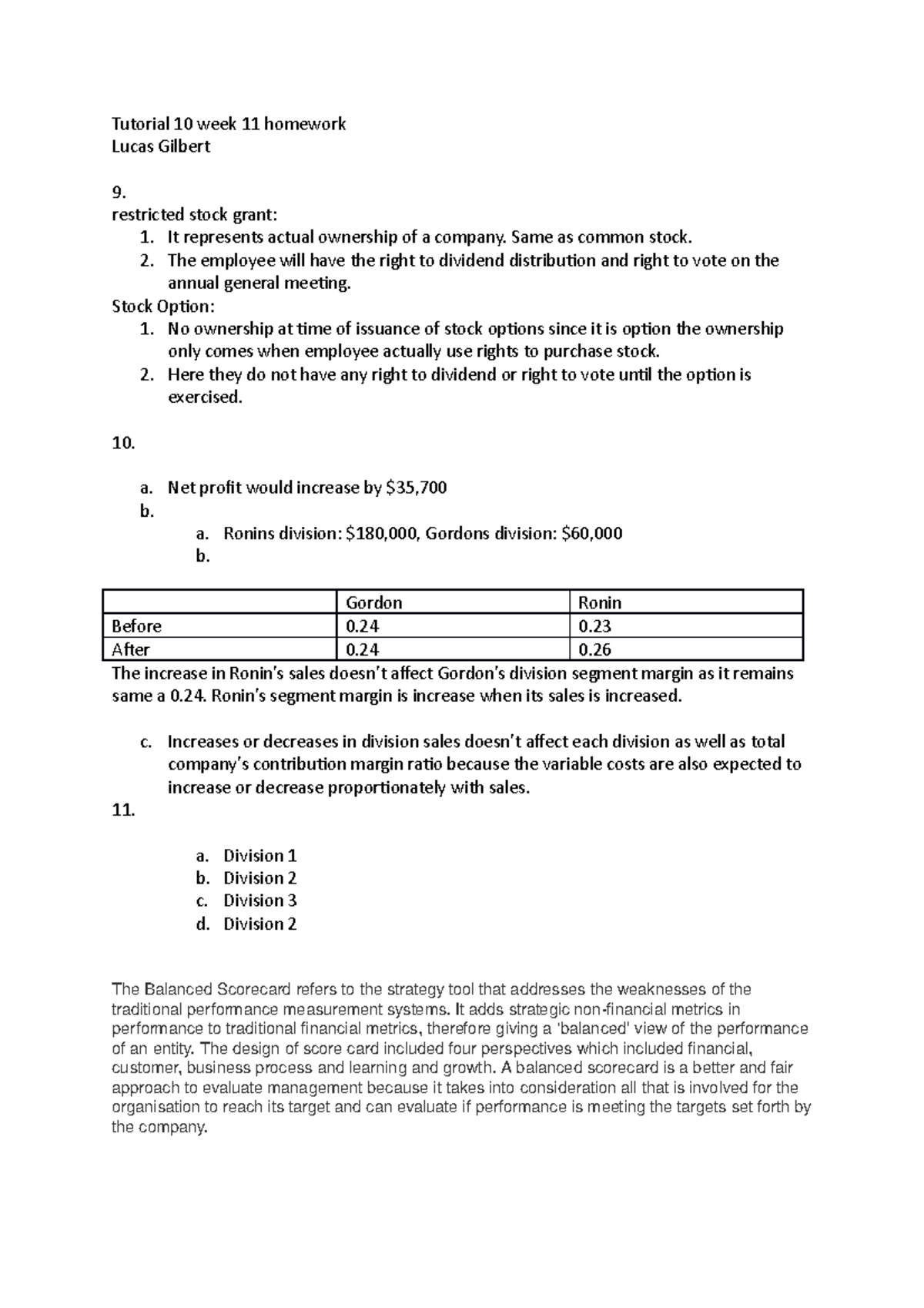 Tutorial 10 week 11 homework - Tutorial 10 week 11 homework Lucas ...