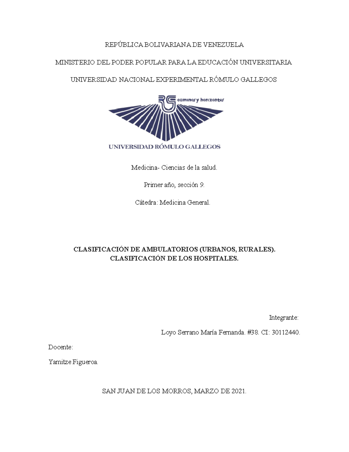 Clasificación DE Ambulatorios ( Urbanos, Rurales). Clasificación DE LOS ...