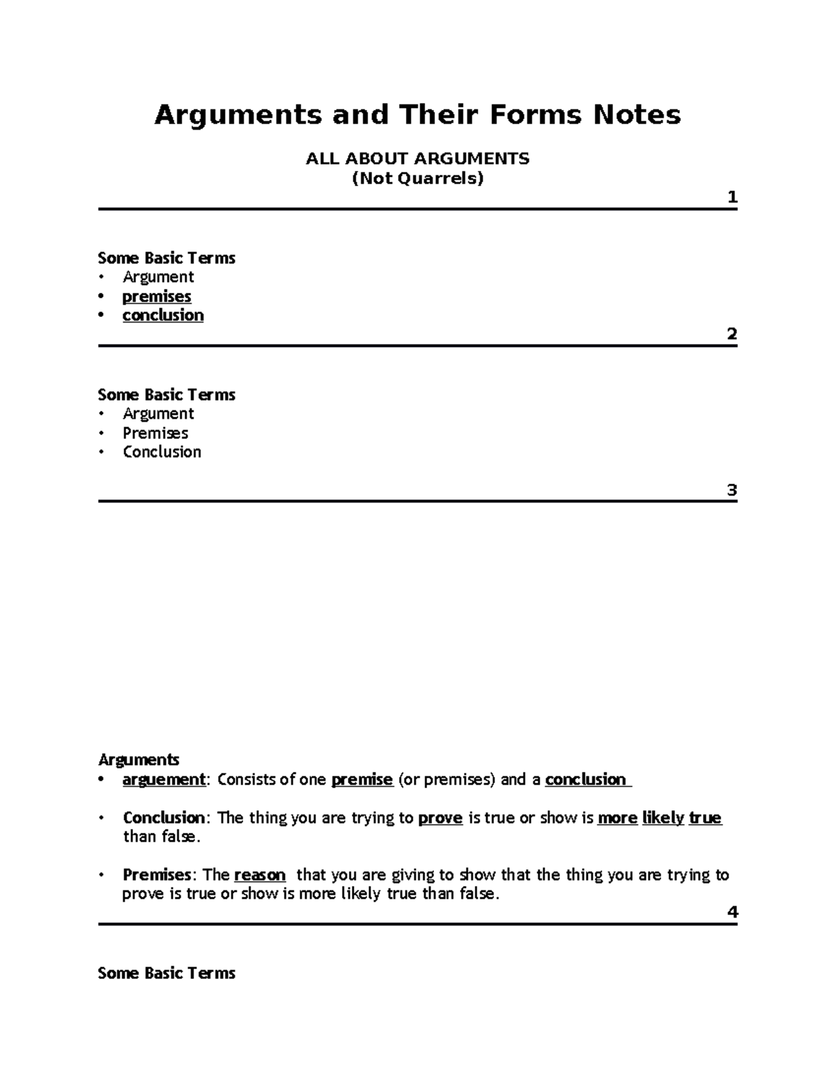 03 PHIL 103 Arguments and Their Forms Notes - Arguments and Their Forms ...