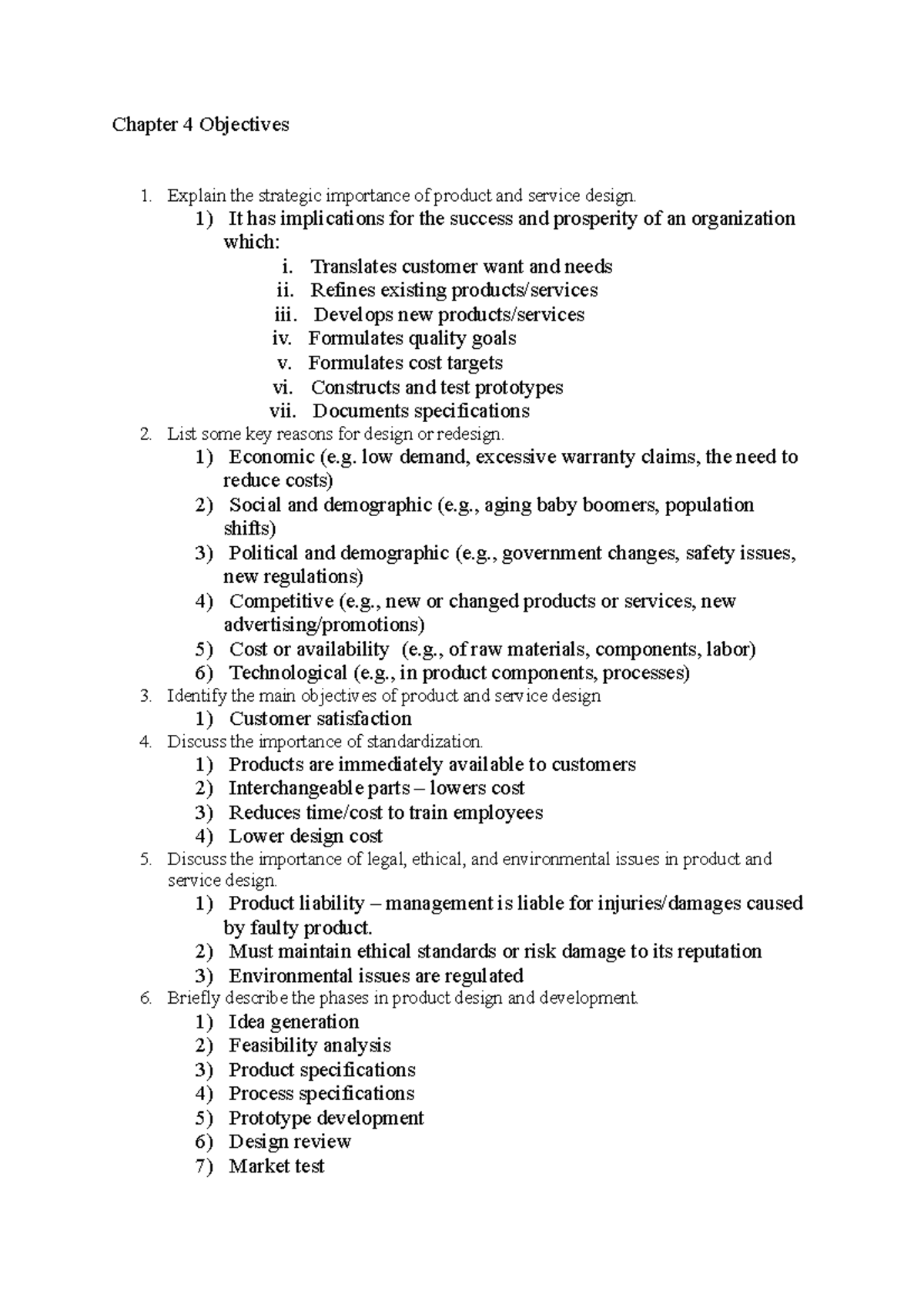 Chapter 4 - Operation - Chapter 4 Objectives Explain the strategic ...
