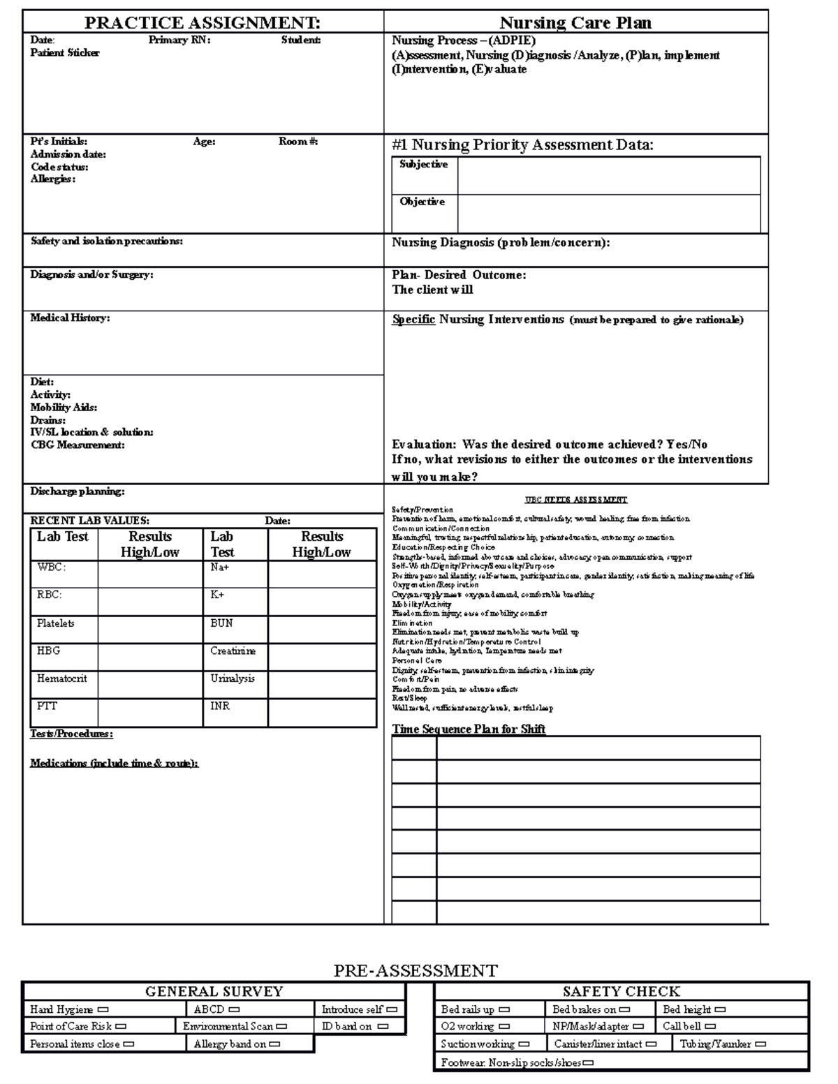 Practice Organizer and Assessment worksheet - PRACTICE ASSIGNMENT ...