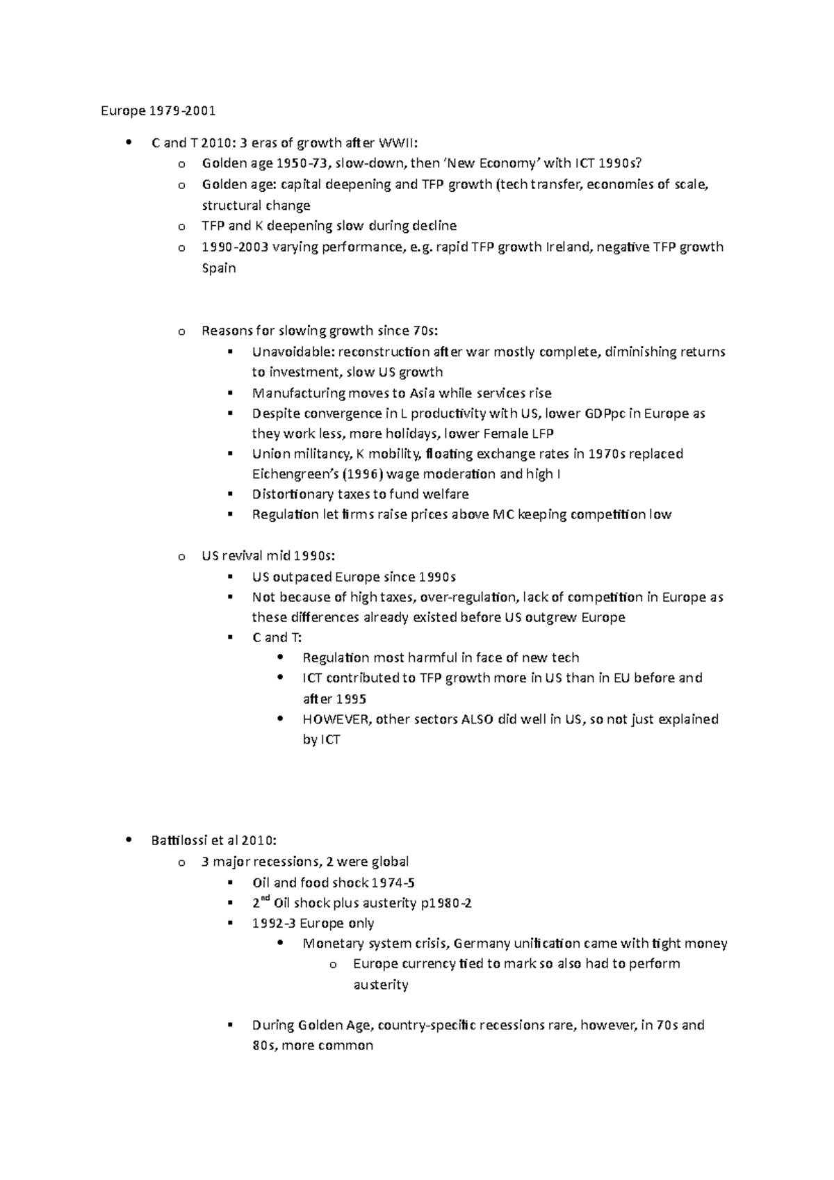 Term 2 lectures 1979-2001 (Europe and Asia) with James Fenske - Europe ...