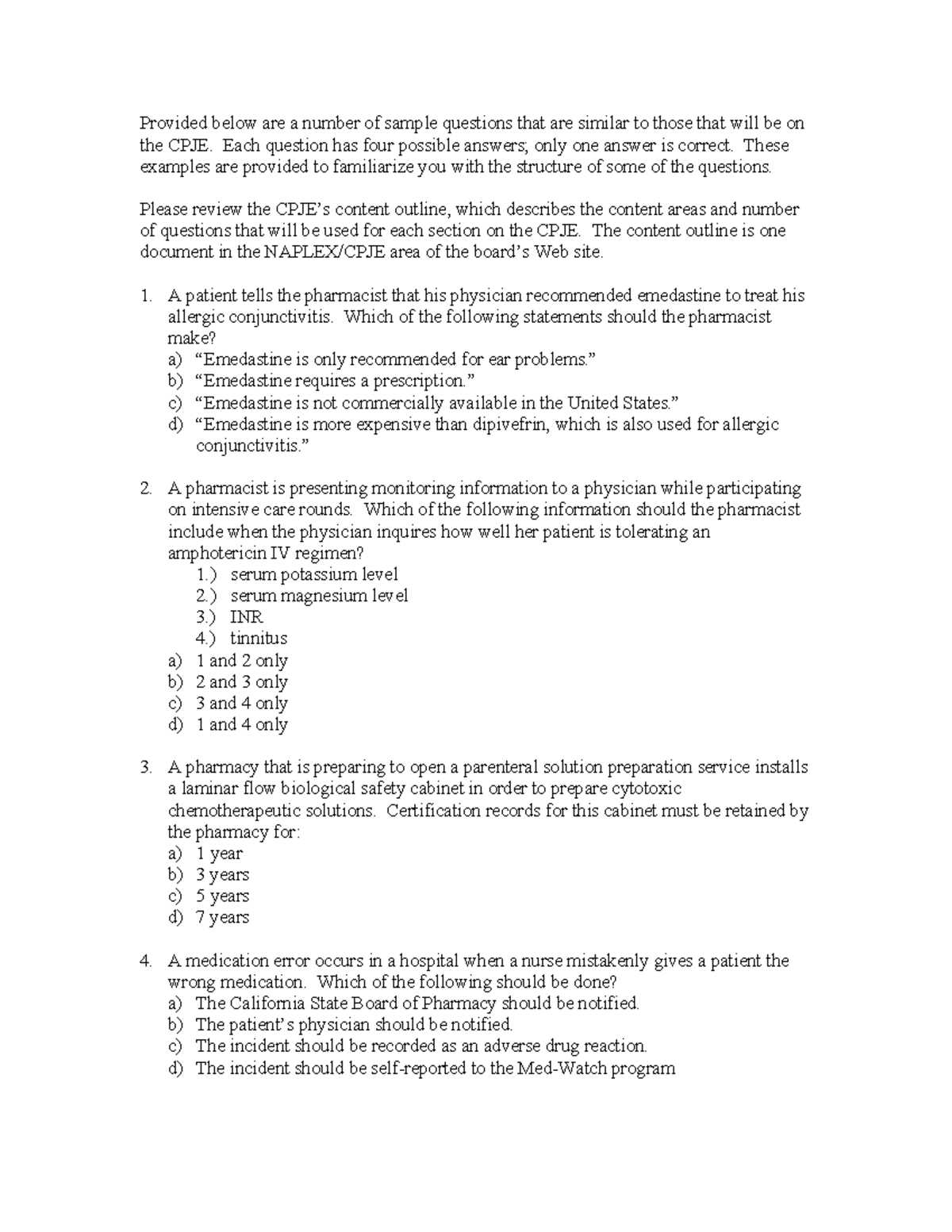 102915915 Sample Cpje Quest More - Provided below are a number of ...