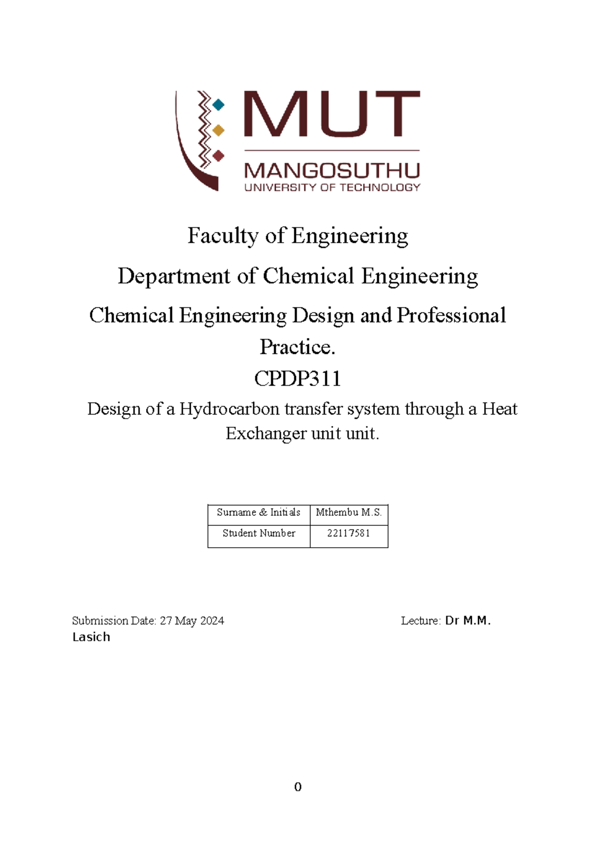 Final Mthembu M.S. 22117581 Design 2024 Final Report Resubmition Final ...