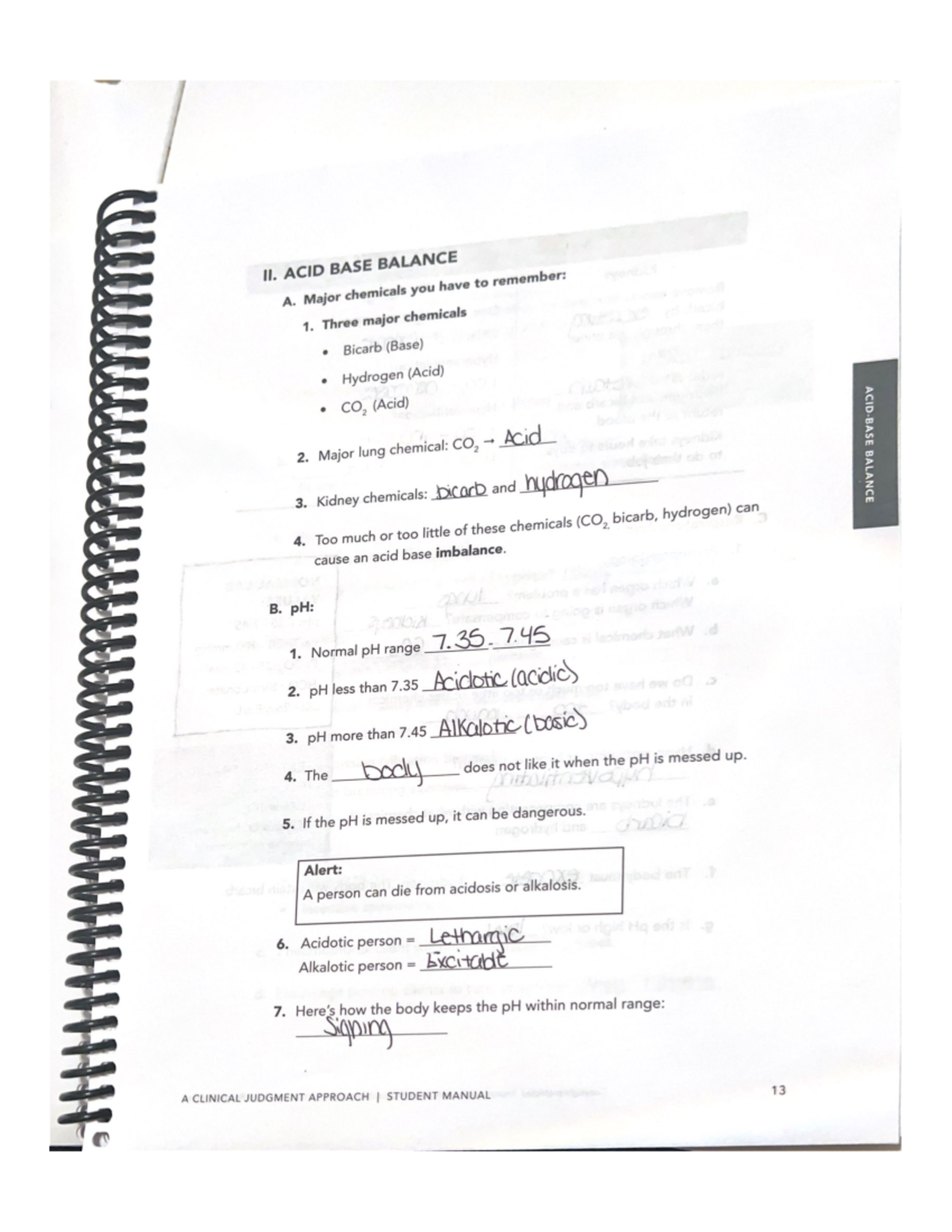 II. ACID BASE Balance - Hurst Book - II. ACID BASE BALANCE A. Major ...