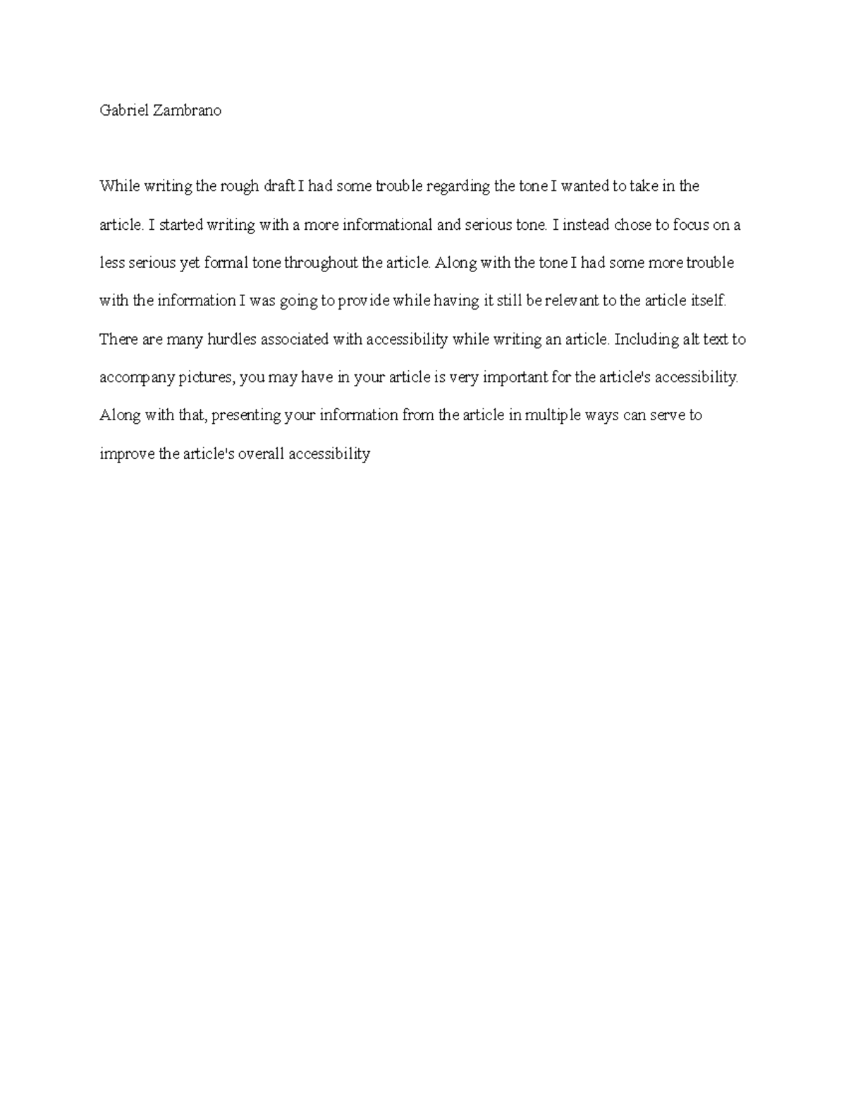 Assignment 1 5 Writing Gabriel Zambrano While Writing The Rough Draft Assignment 1 5 Writing Gabriel Zambrano While Writing The Rough Draft