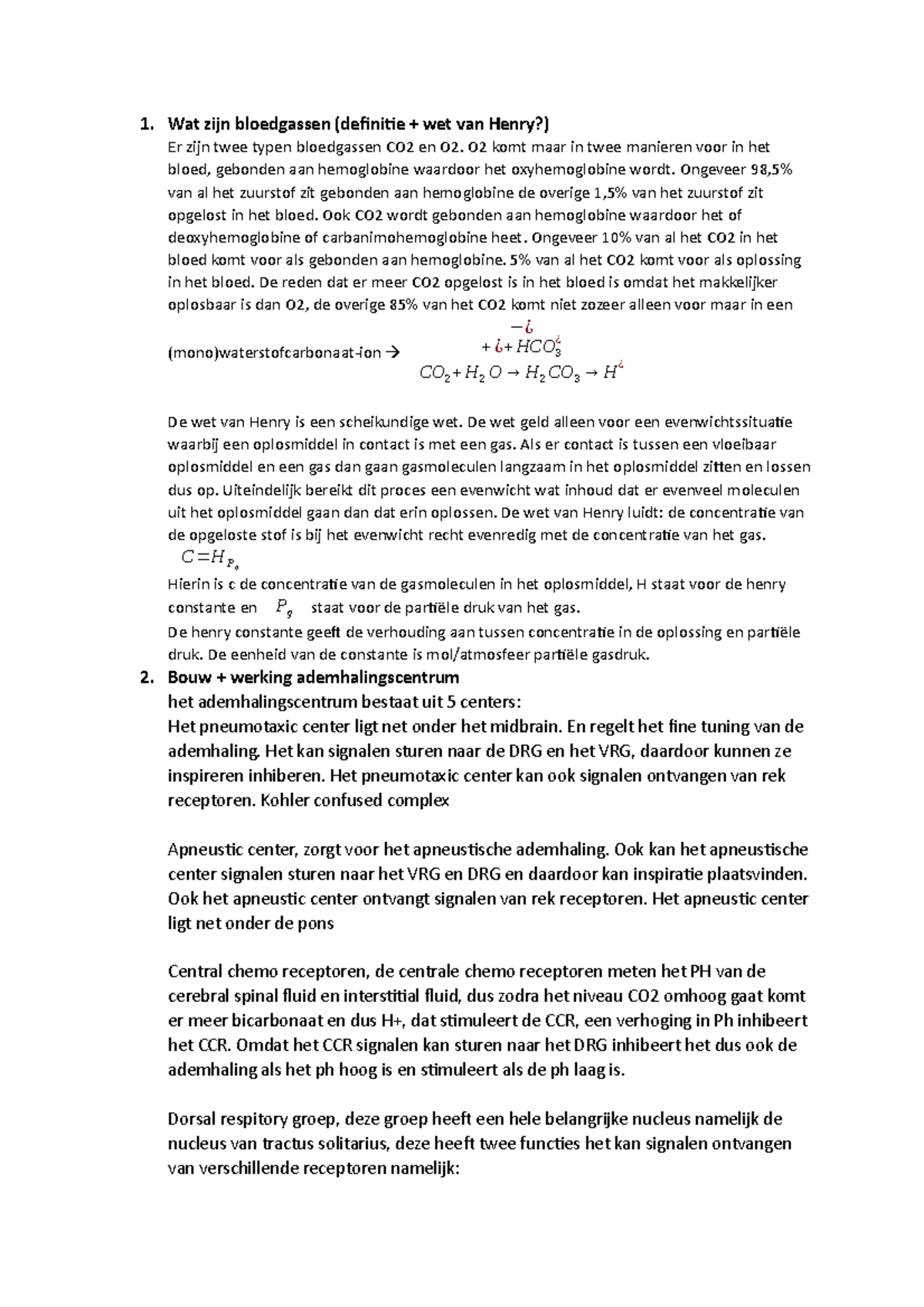 Casus 07 Blok 2 Leerjaar 1 Eerste Deel 1 Wat Zijn Bloedgassen