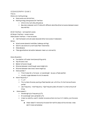 EE144 Exam 2 - Wally Fulweiler - OCEANOGRAPHY EXAM 2 Hurricane Overview ...