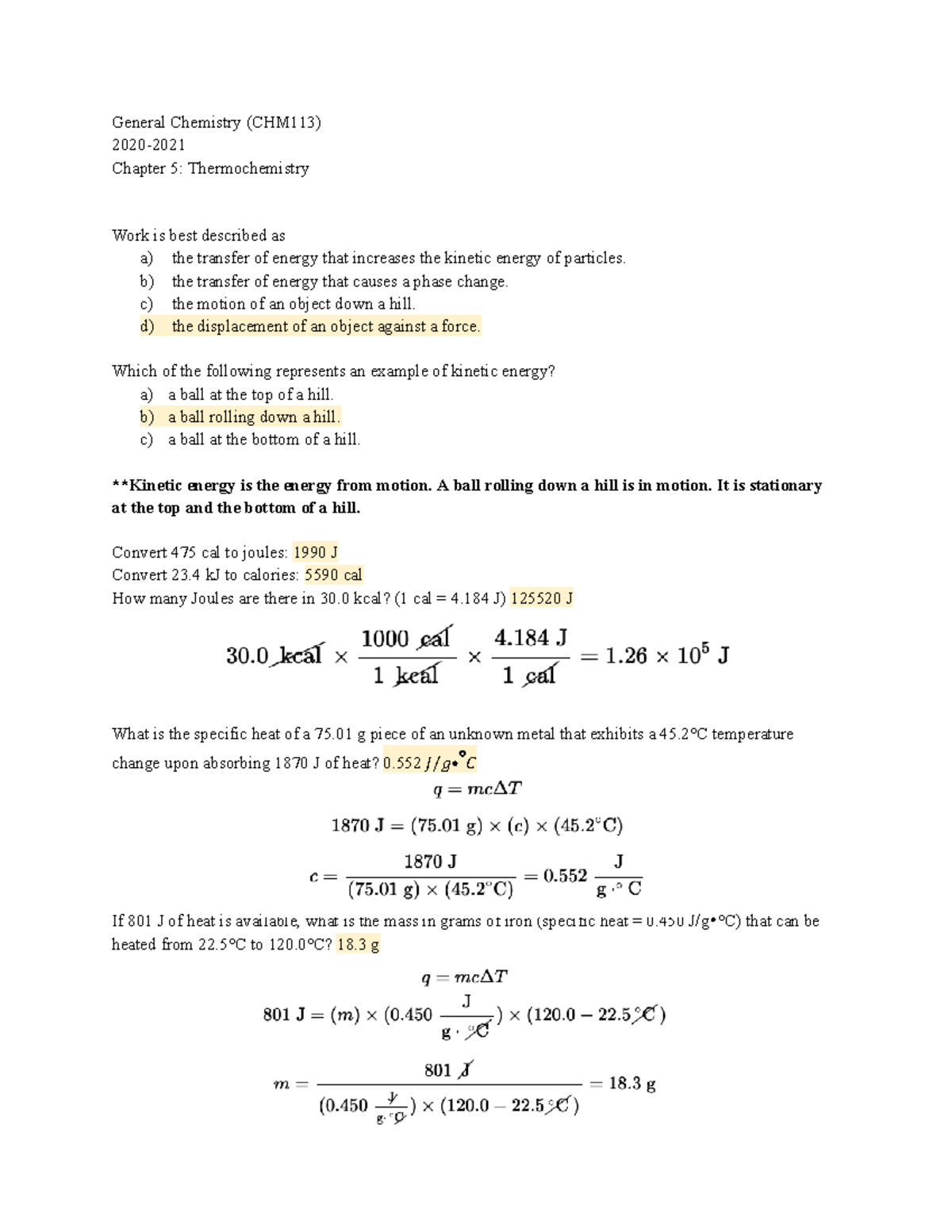 Chemistry 101 - Chapter 5 - Part 1 - General Chemistry (CHM113) 2020 ...
