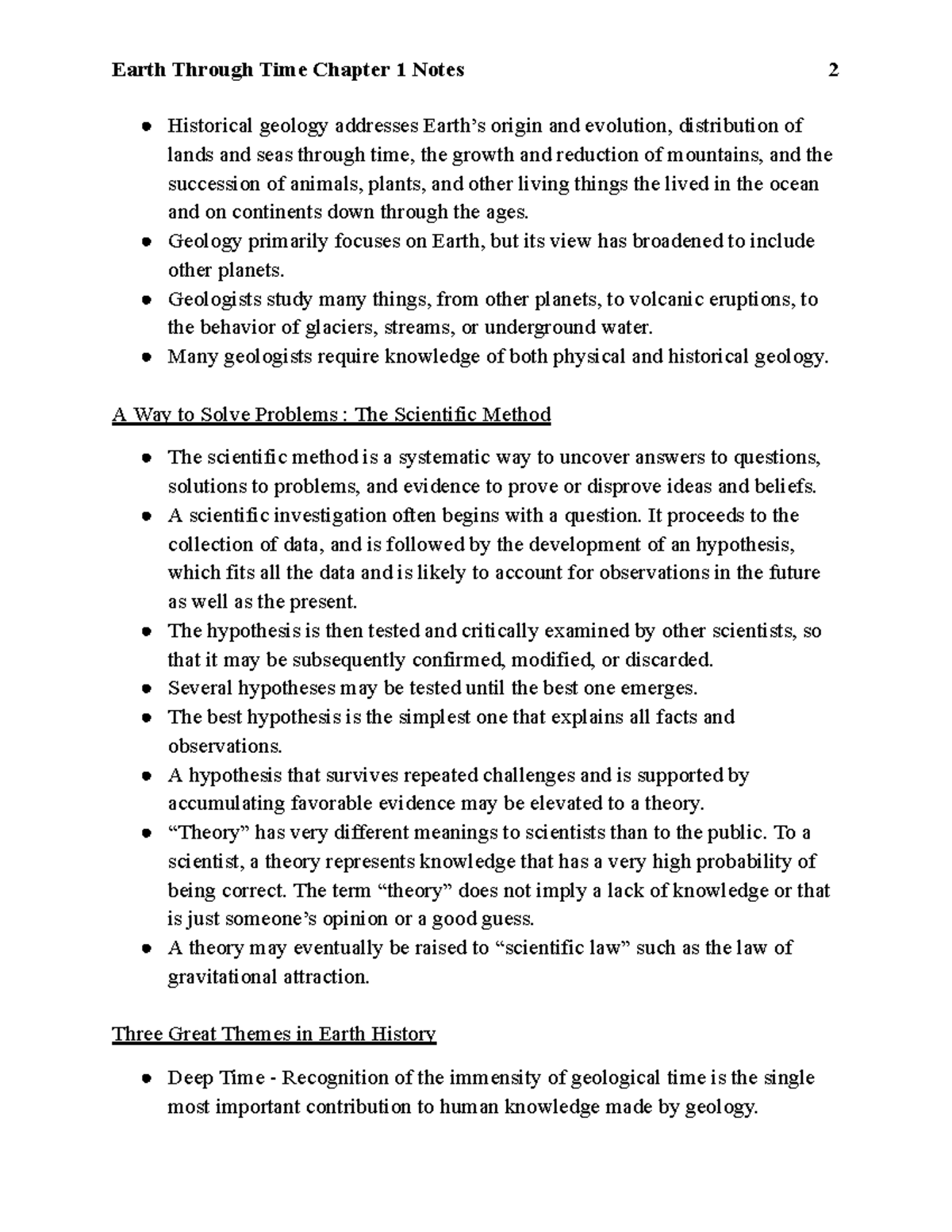 Chapter 1 Notes Part 2 - Earth Through Time Chapter 1 Notes 2 ...