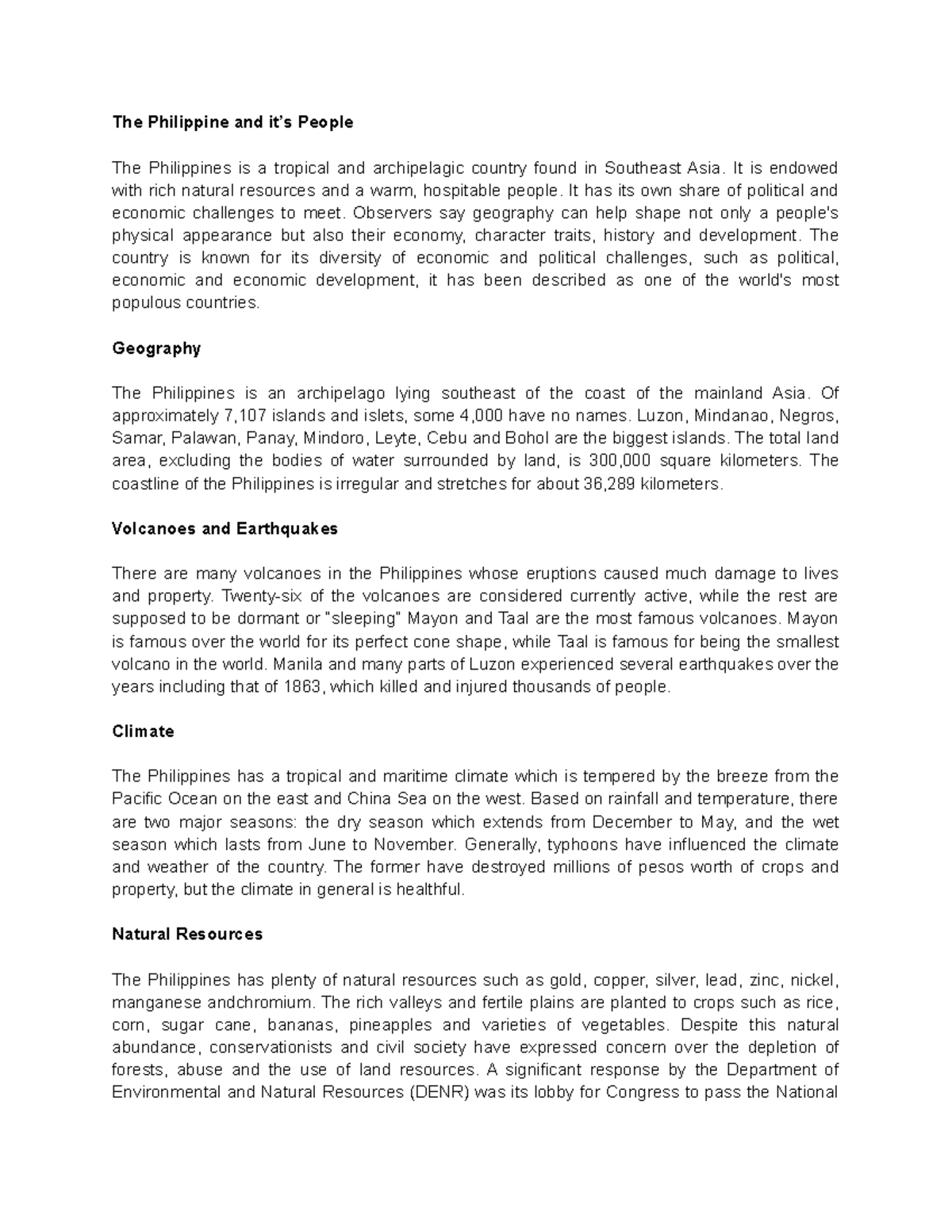 The Philippine and it’s People - The Philippine and it’s People The ...