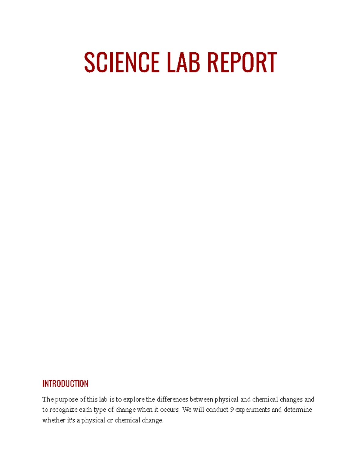 Report (14) - qwertyiopasdfghjklxcvbn - SCIENCE LAB REPORT INTRODUCTION ...