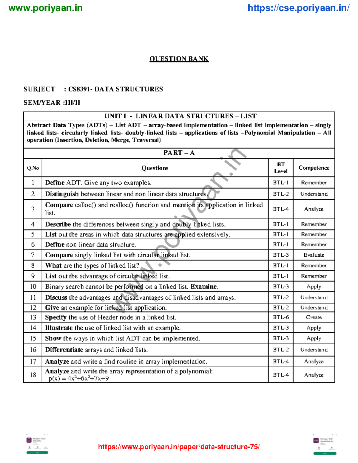 CS3301-Data Structures-Important-2&16 Mark-Question-Bank - QUESTION ...
