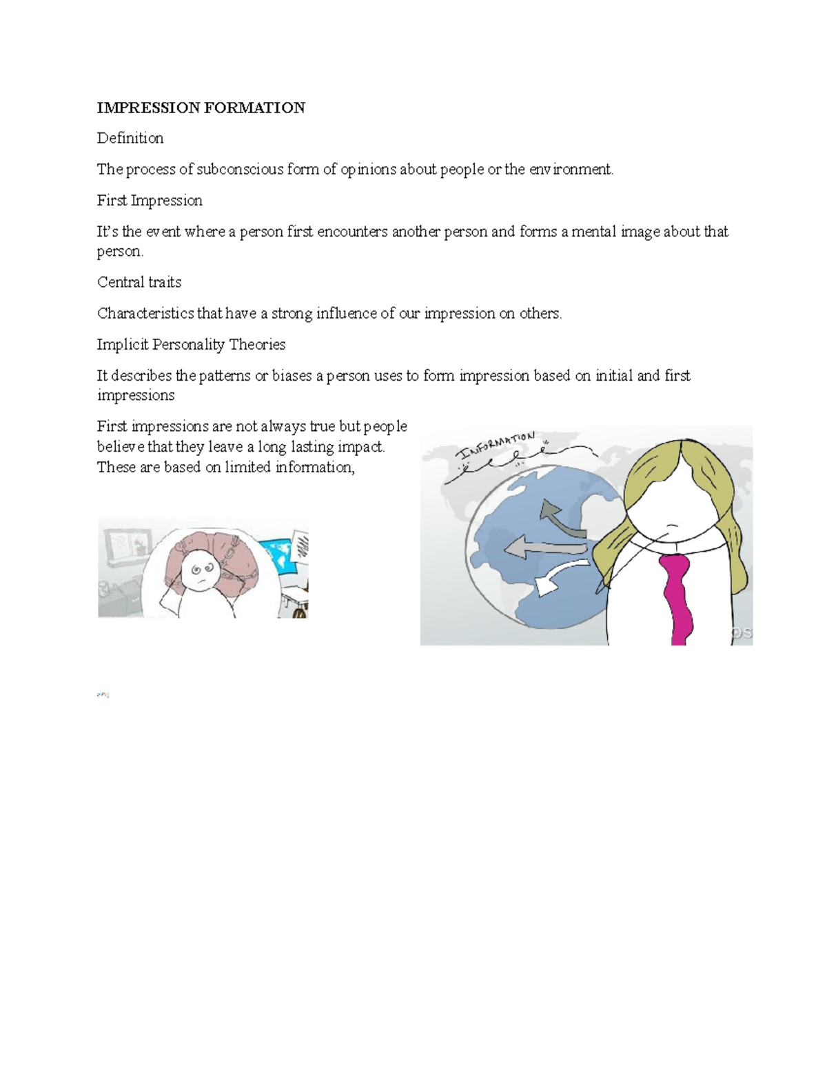 Impression Formation - for personal growth - IMPRESSION FORMATION ...