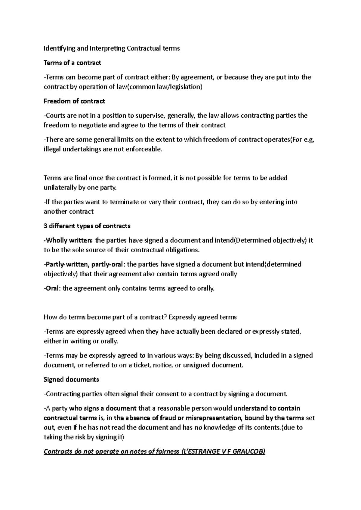 Identifying and interpreting Contractual terms - Idenifying and ...