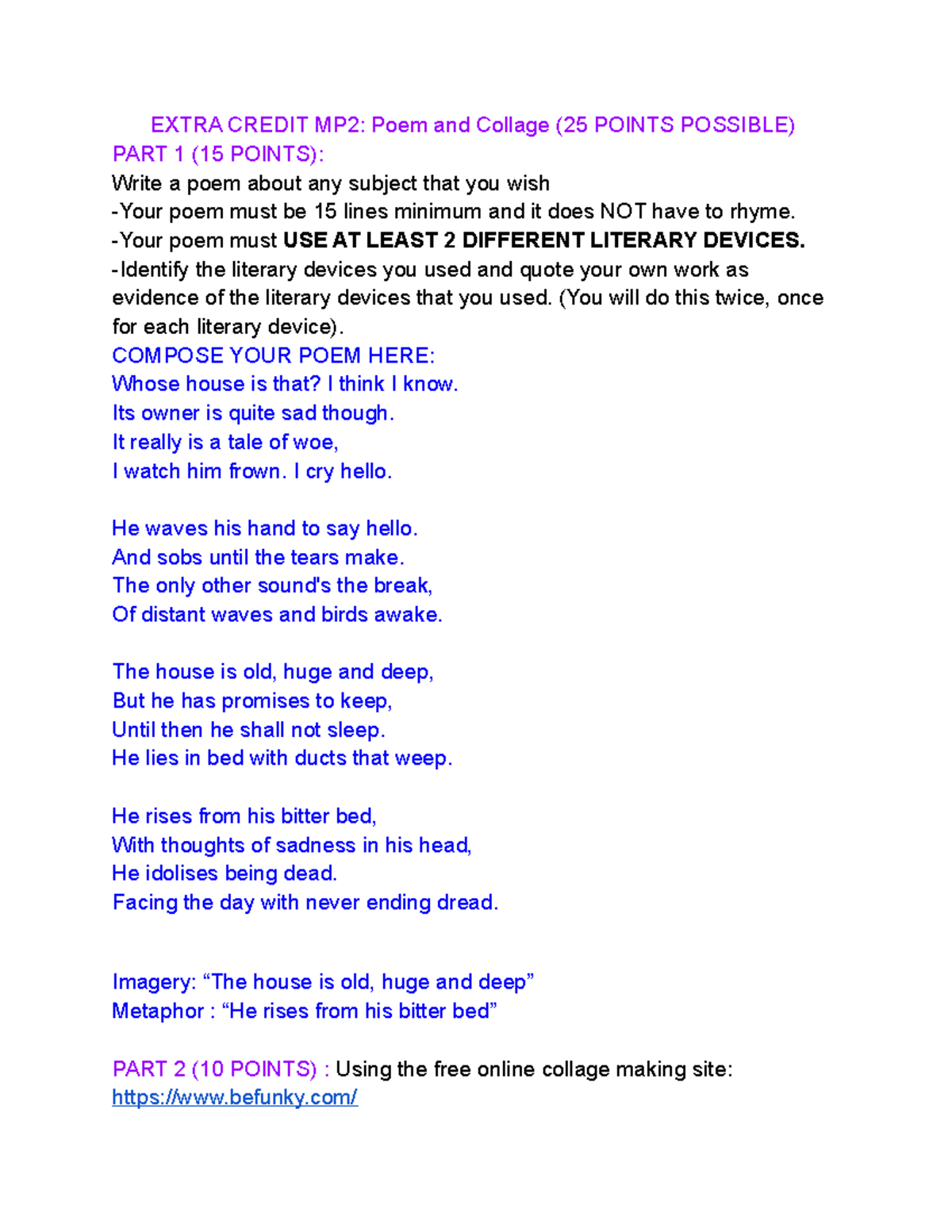 - Extra Credit MP2 Poem and Collage - EXTRA CREDIT MP2: Poem and ...