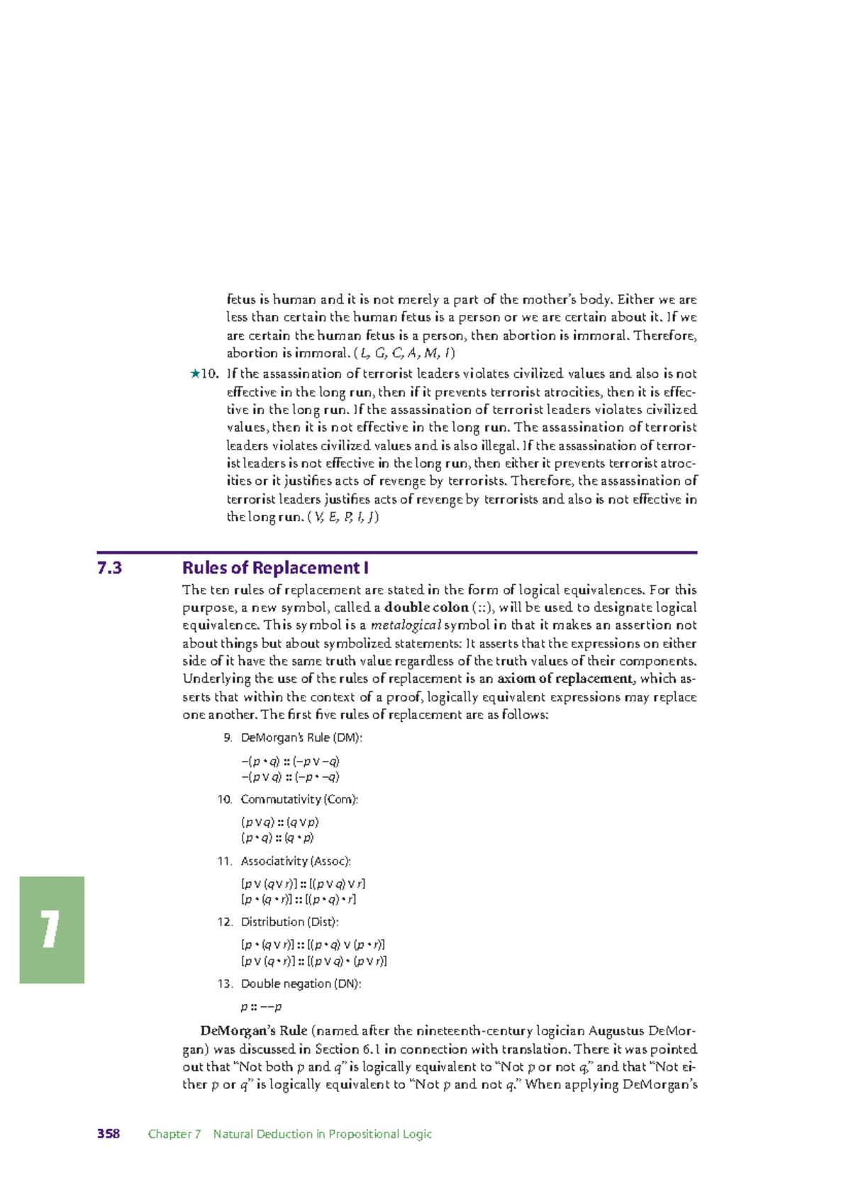 7 - The ten rules of replacement are stated in the form of logical ...
