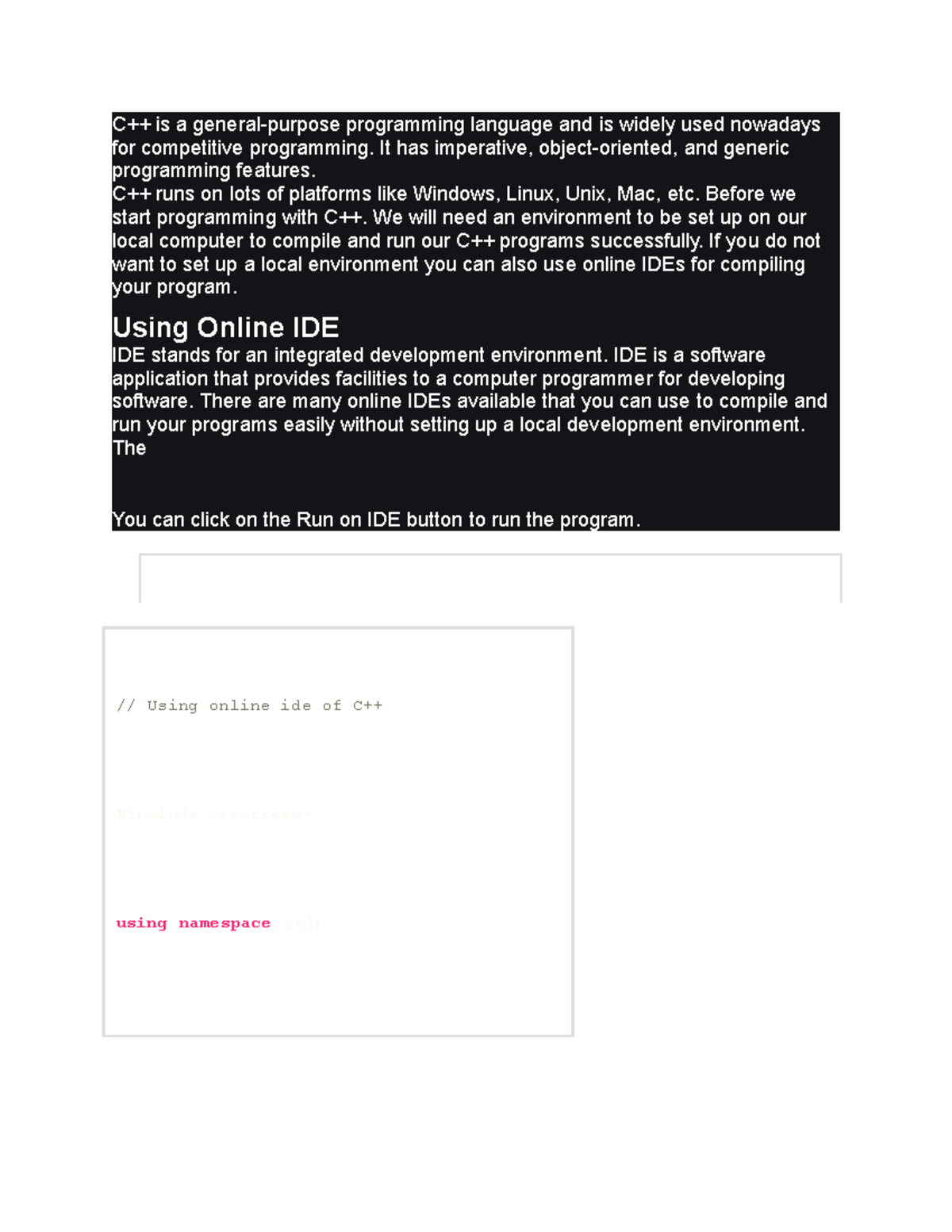 C Plus Plus Basics C Is A General Purpose Programming Language And Is Widely Used Nowadays