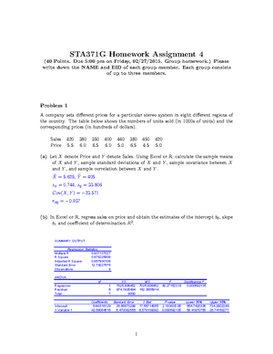 STA 371 G Exam 1 - Practice Exam - STA 371G Exam 1 Review 07 December ...