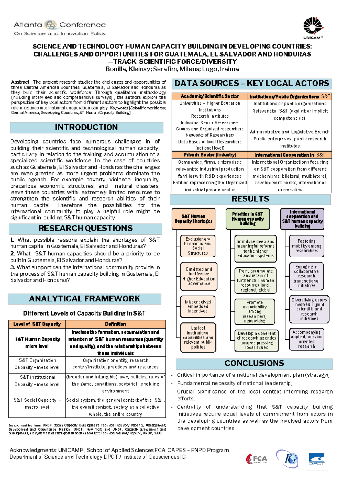 2019 Poster Building Human STI Capacity Bonilla Serafim Lugo - SCIENCE ...