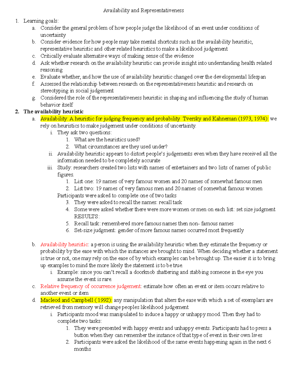 Availability and Representativeness - Availability and ...