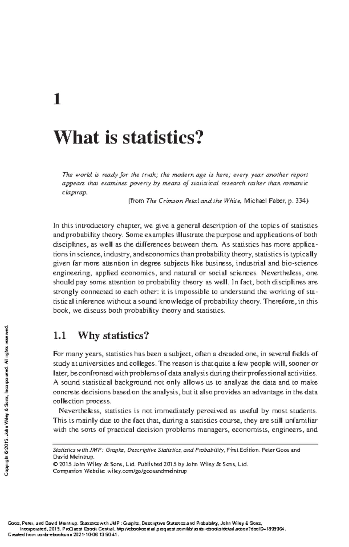 Statistics with JMP Graphs Descriptive Statistics ... - (Chapter 1 What ...