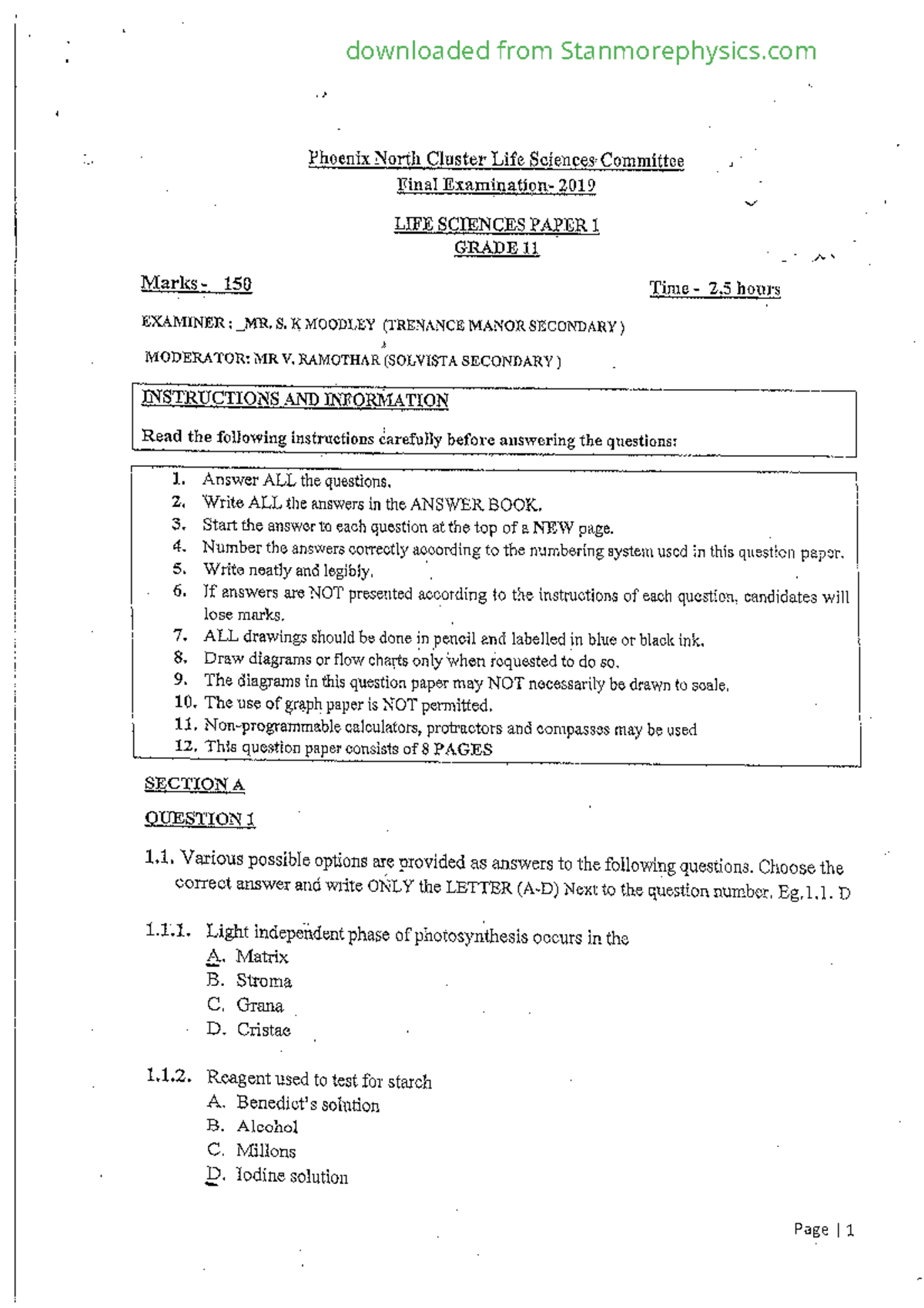 Nov 2019 P1 grade 11 - Past paper to assist with any practicing ...