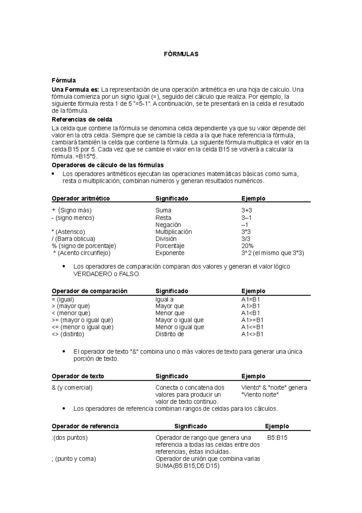 Fc3b3rmulas - formulas - FÓRMULAS Fórmula Una Formula es: La ...