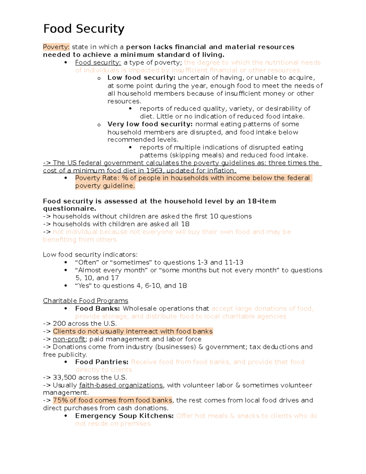 Food Security Notes - Food Security Poverty: state in which a person ...