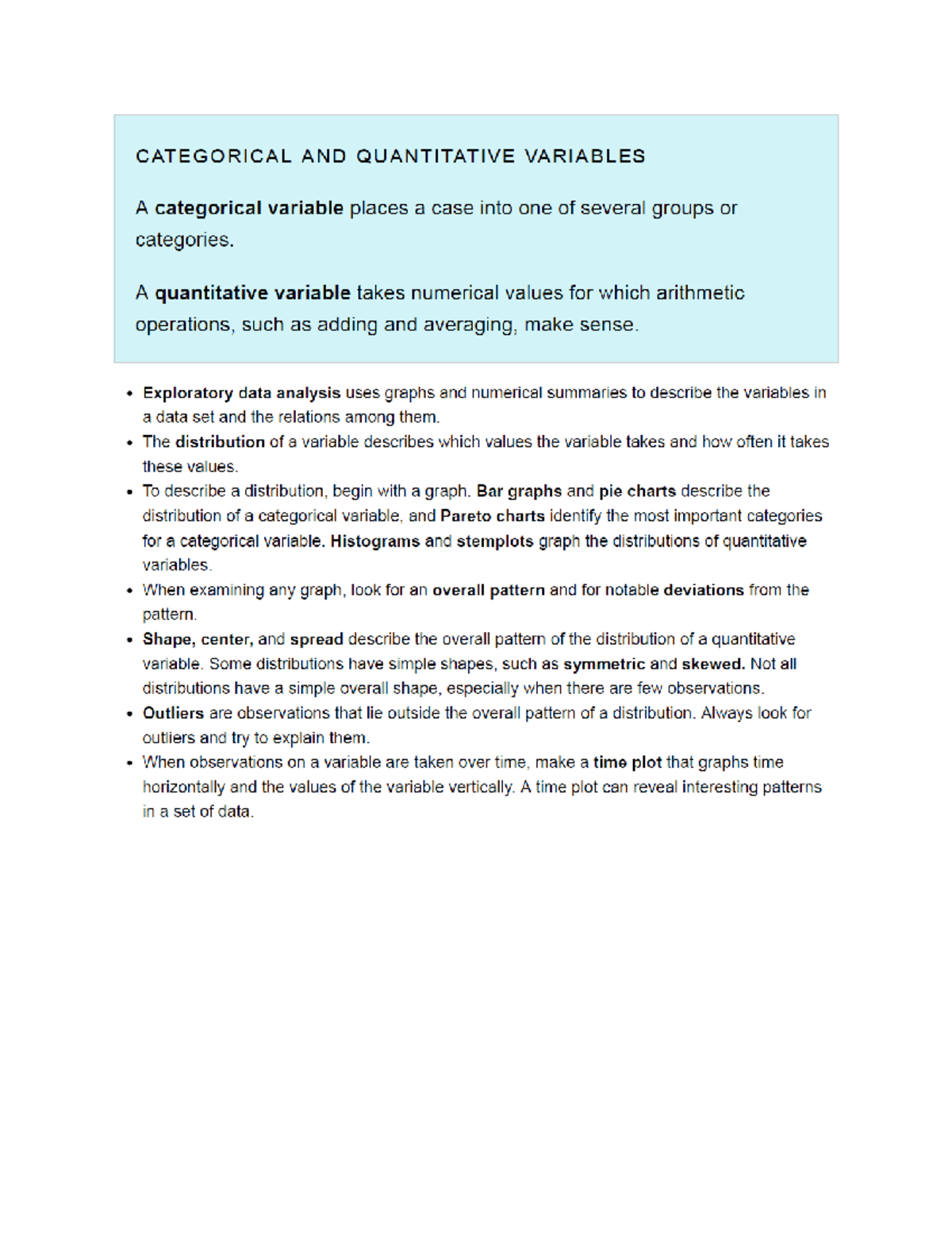 Data - Summary for data - Mathematics and Data Analysis for E&BE ...