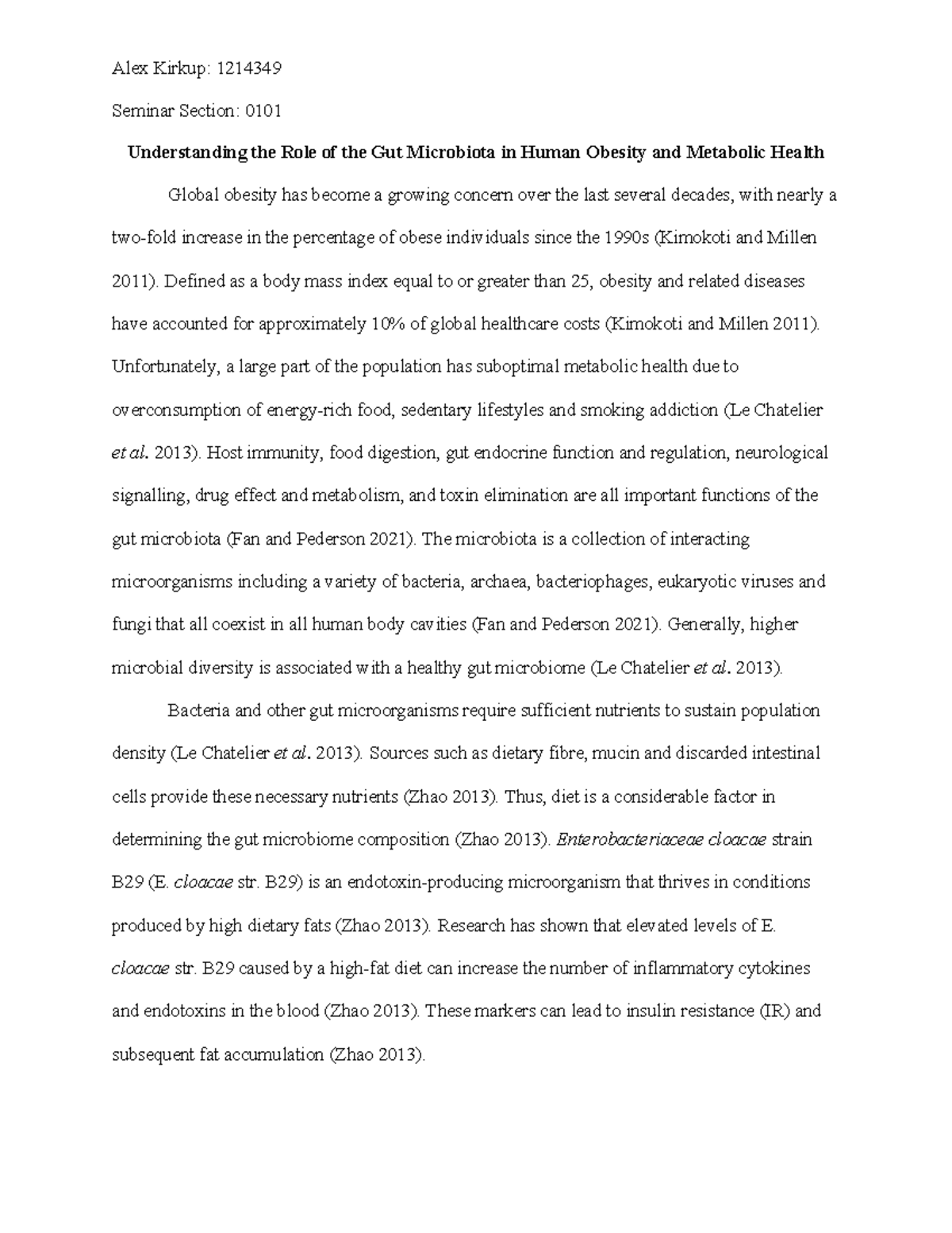 Scientific Paper Final Written Assignment - Alex Kirkup: 1214349 ...