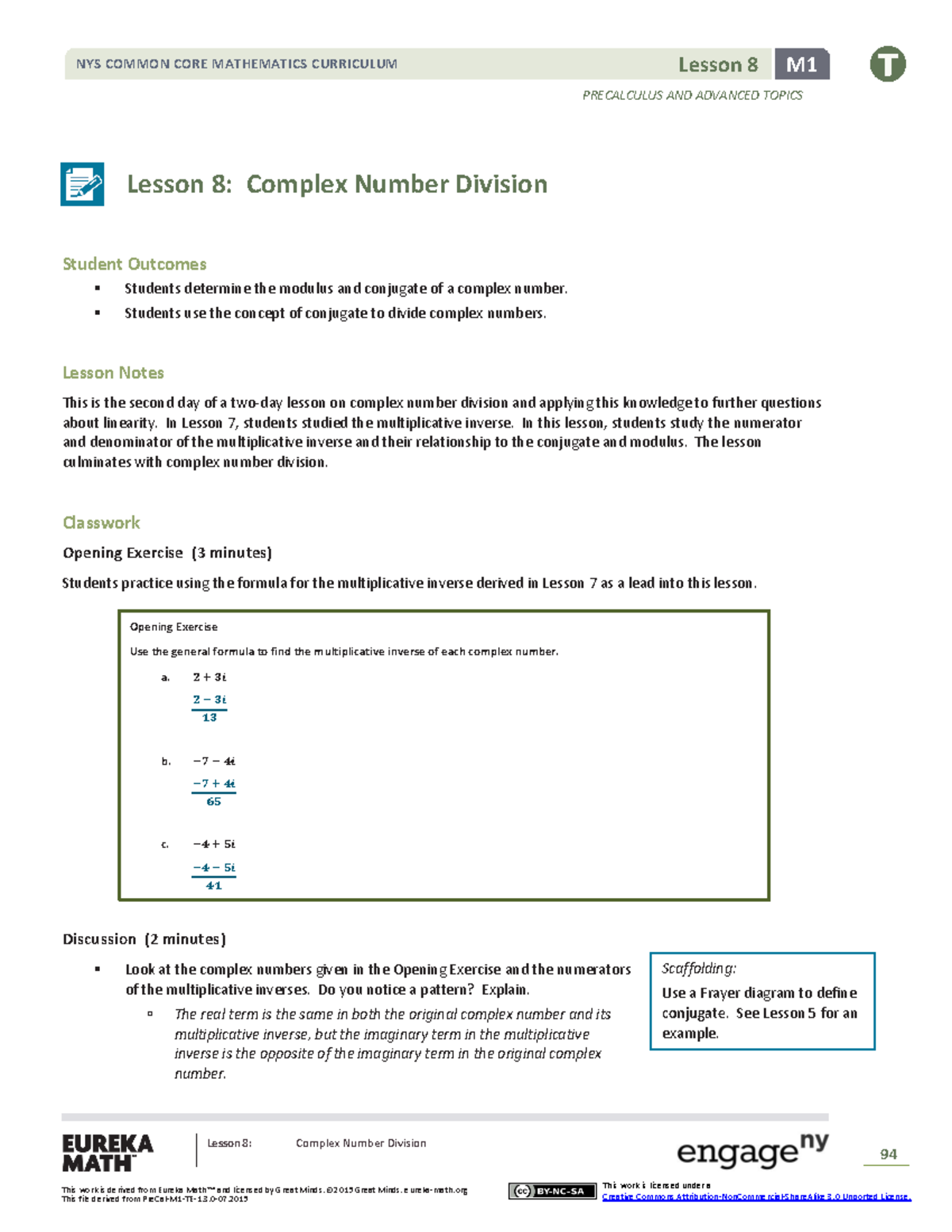 Precalculus m1 topic a lesson 8 teacher - Lesson 8 M ...