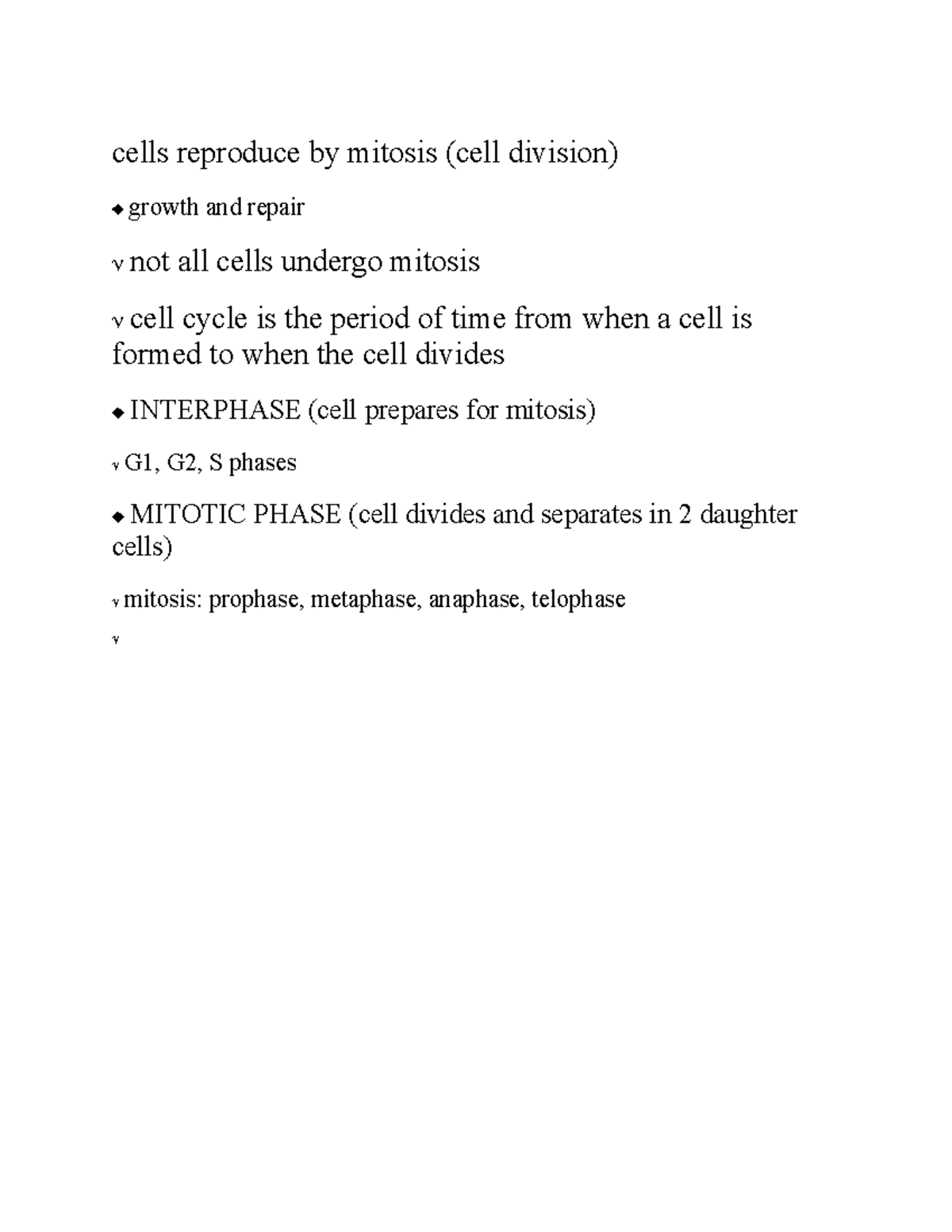 A&P 3 - Lecture notes Chapter 1 - cells reproduce by mitosis (cell ...