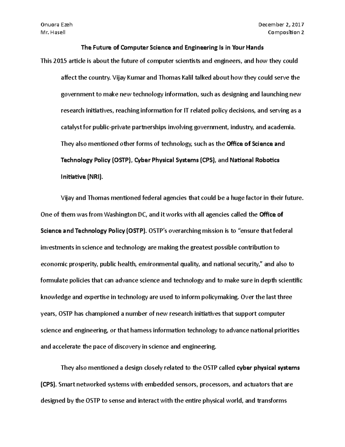 The Future of Computer Science and Engineering Is in Your Hands (Onuora ...