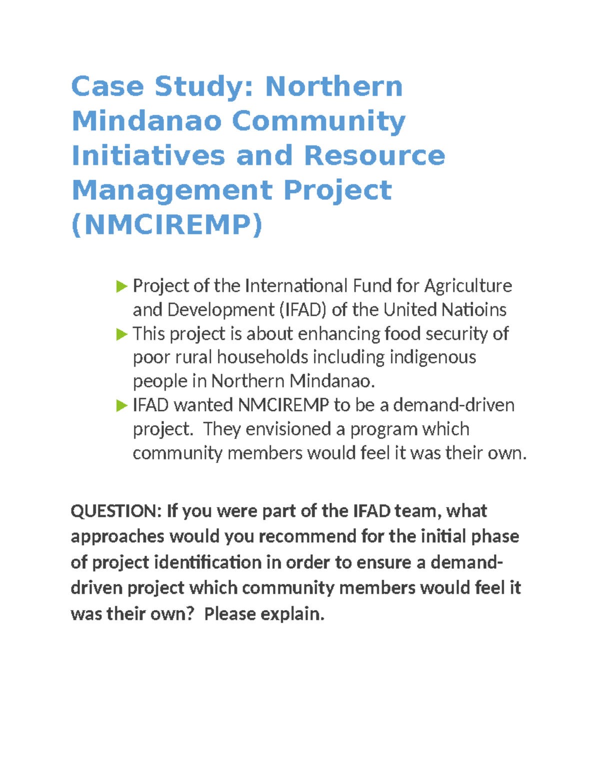 Case Study 2 written individual assignment - Case Study: Northern ...