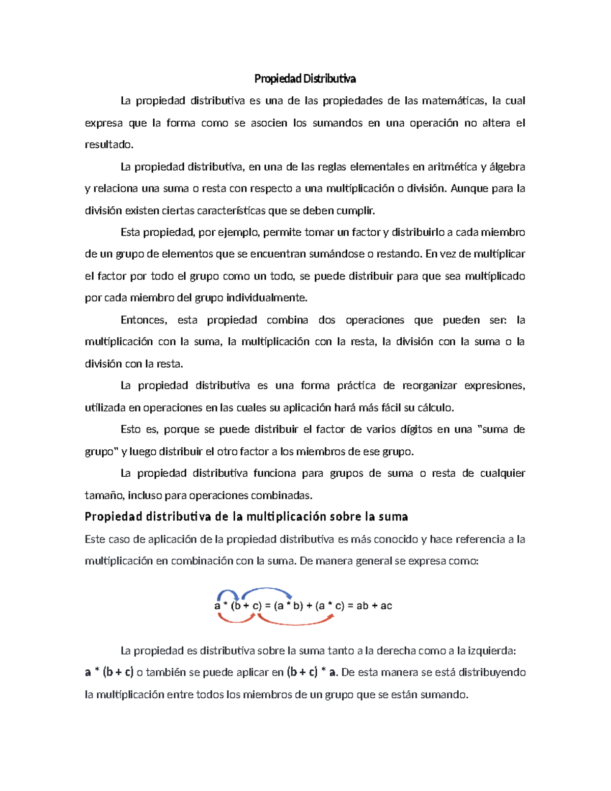Propiedad Distributiva - La propiedad distributiva, en una de las ...