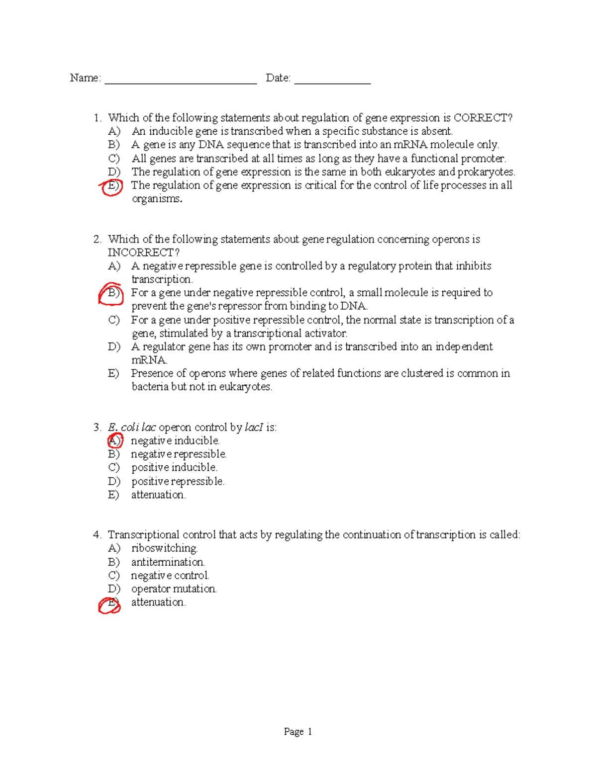 Genetics Final Exam - Name: __________________________ Date ...