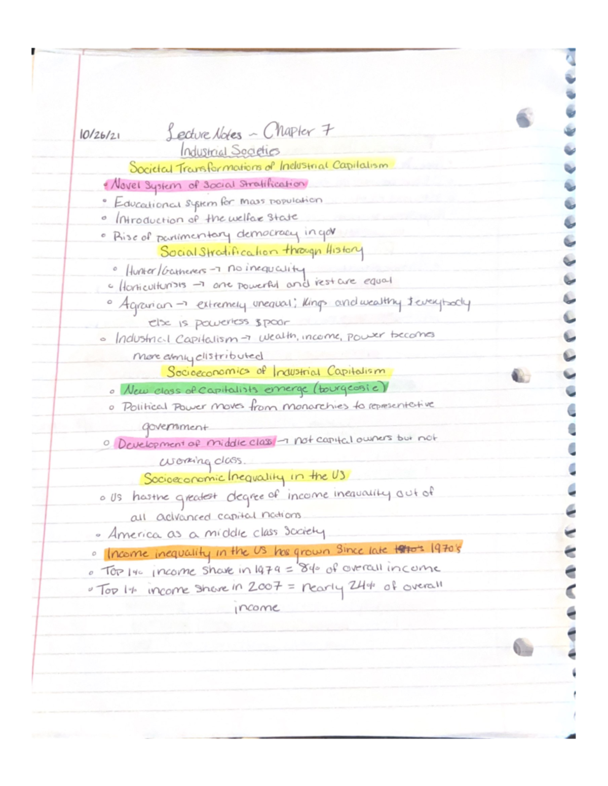 Chapter 7 notes - SOC 130 - Studocu