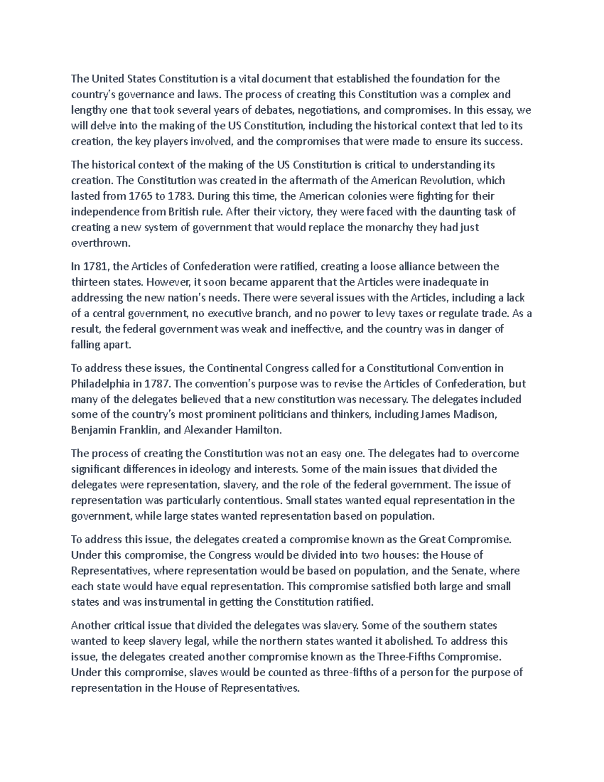 The Making of the U.S. Constitution - The United States Constitution is ...