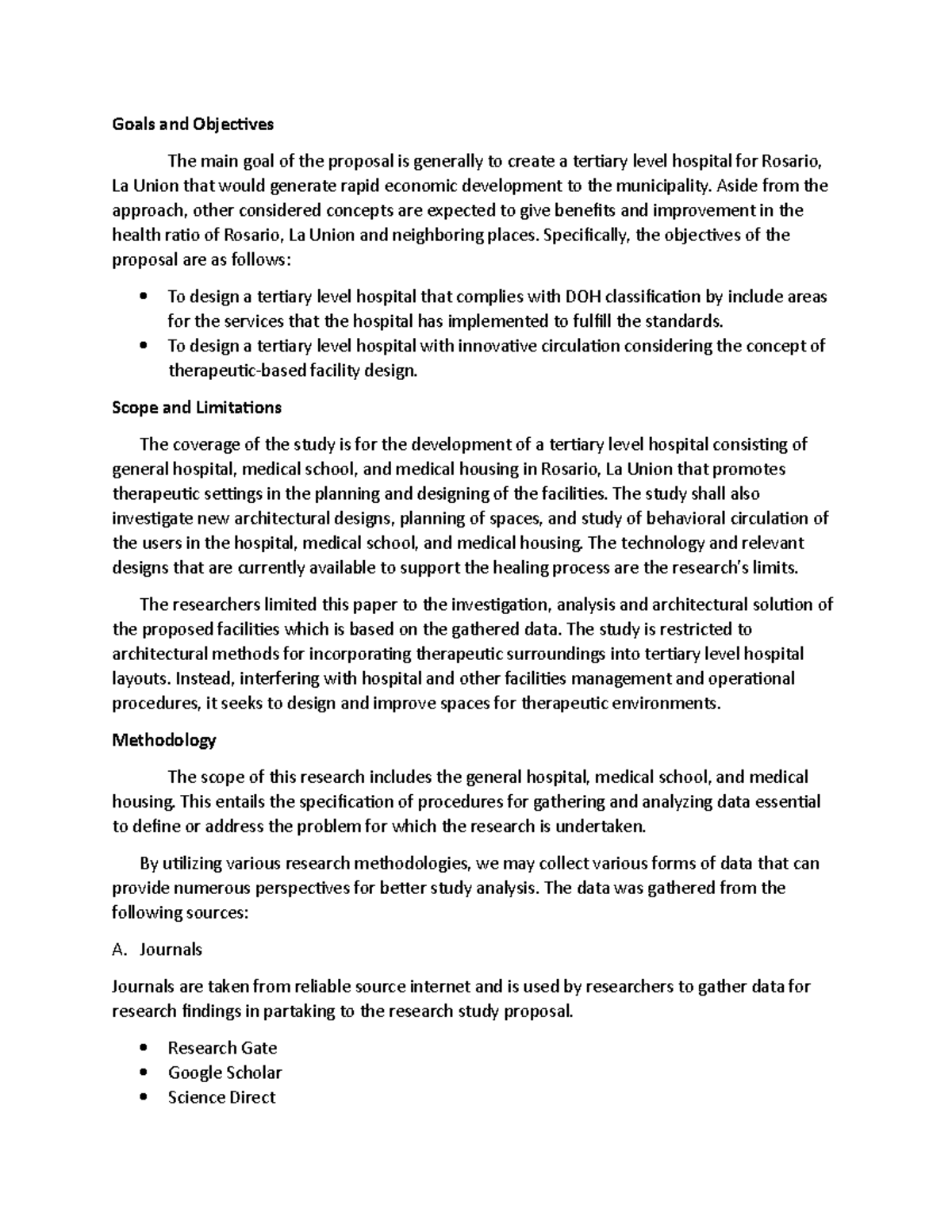 Goals - N/A - Goals and Objectives The main goal of the proposal is ...