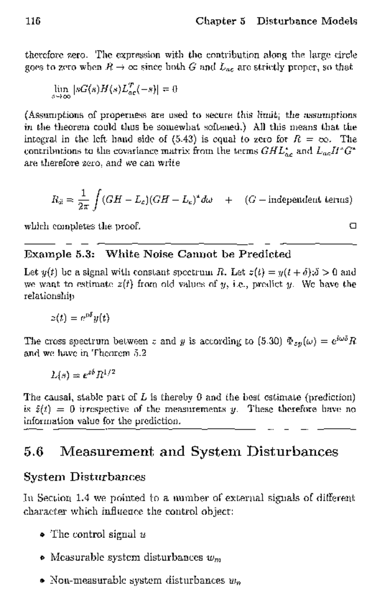 Control Theory Notes Part1 Part6 - 116 Cbapter 5 Disturbance Models ...